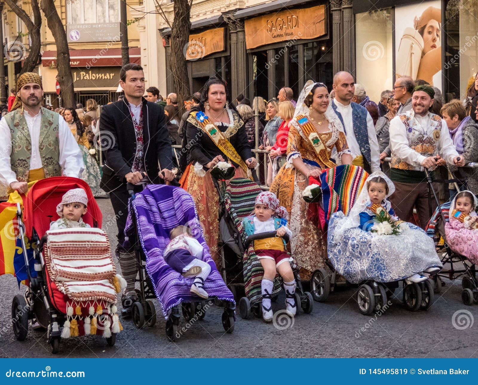 Valencia, Spain, Fallas Parade with Falleras Editorial Stock Image ...