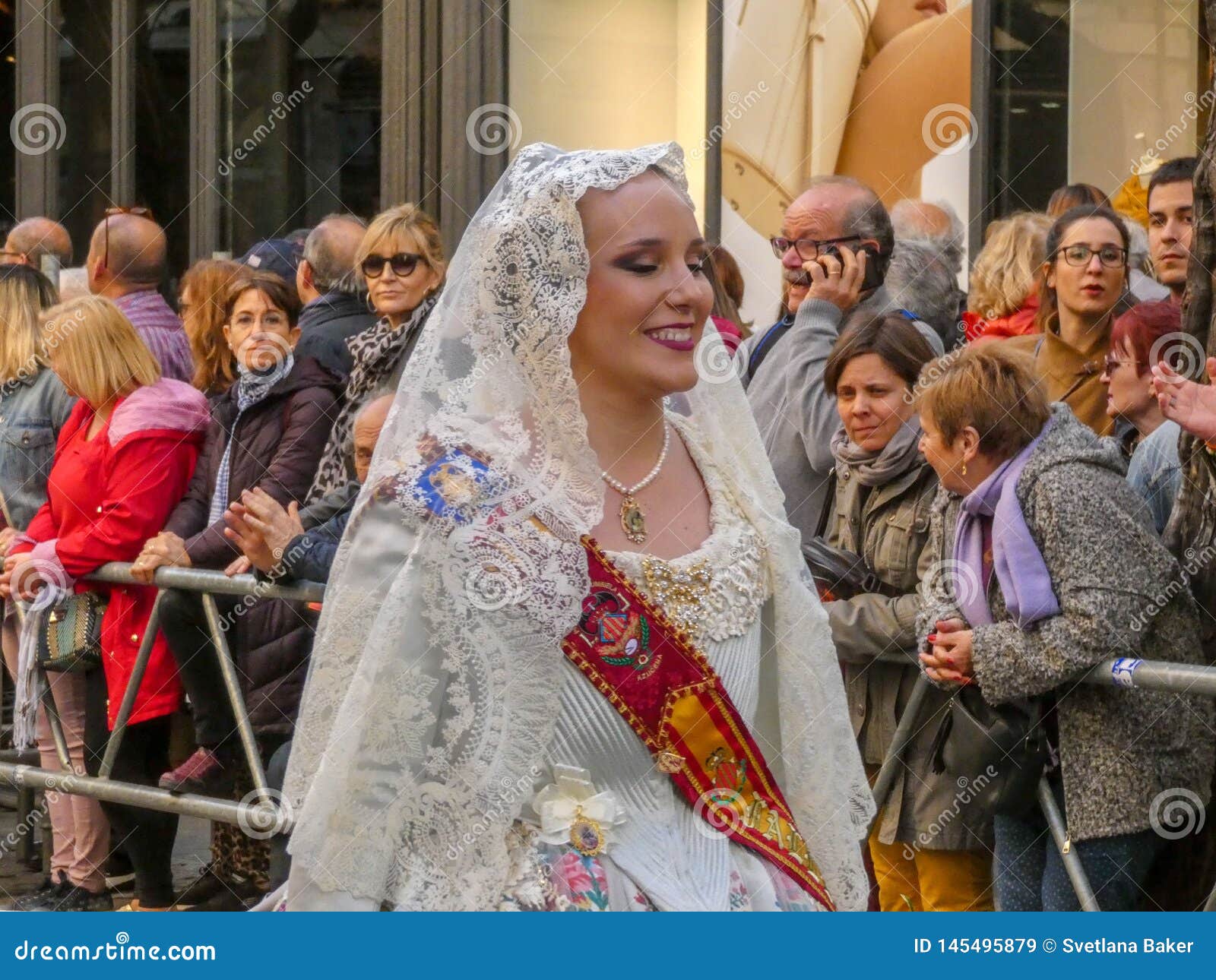 Valencia, Spain, Fallas Parade with Falleras Editorial Stock Image ...