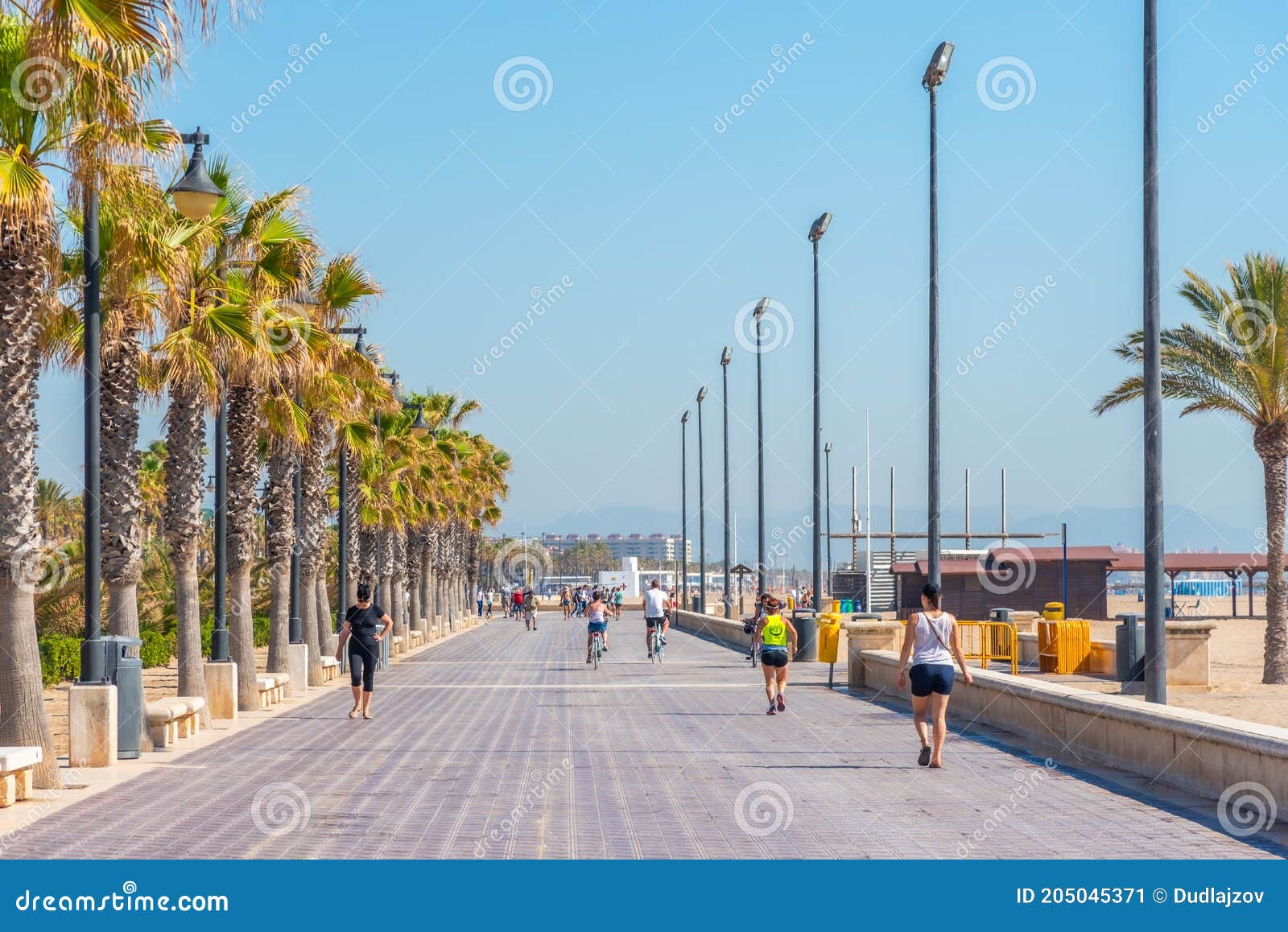 VALENCIA, SPAIN, JUNE 17, 2019: Seaside Promenade in Valencia, Spain ...