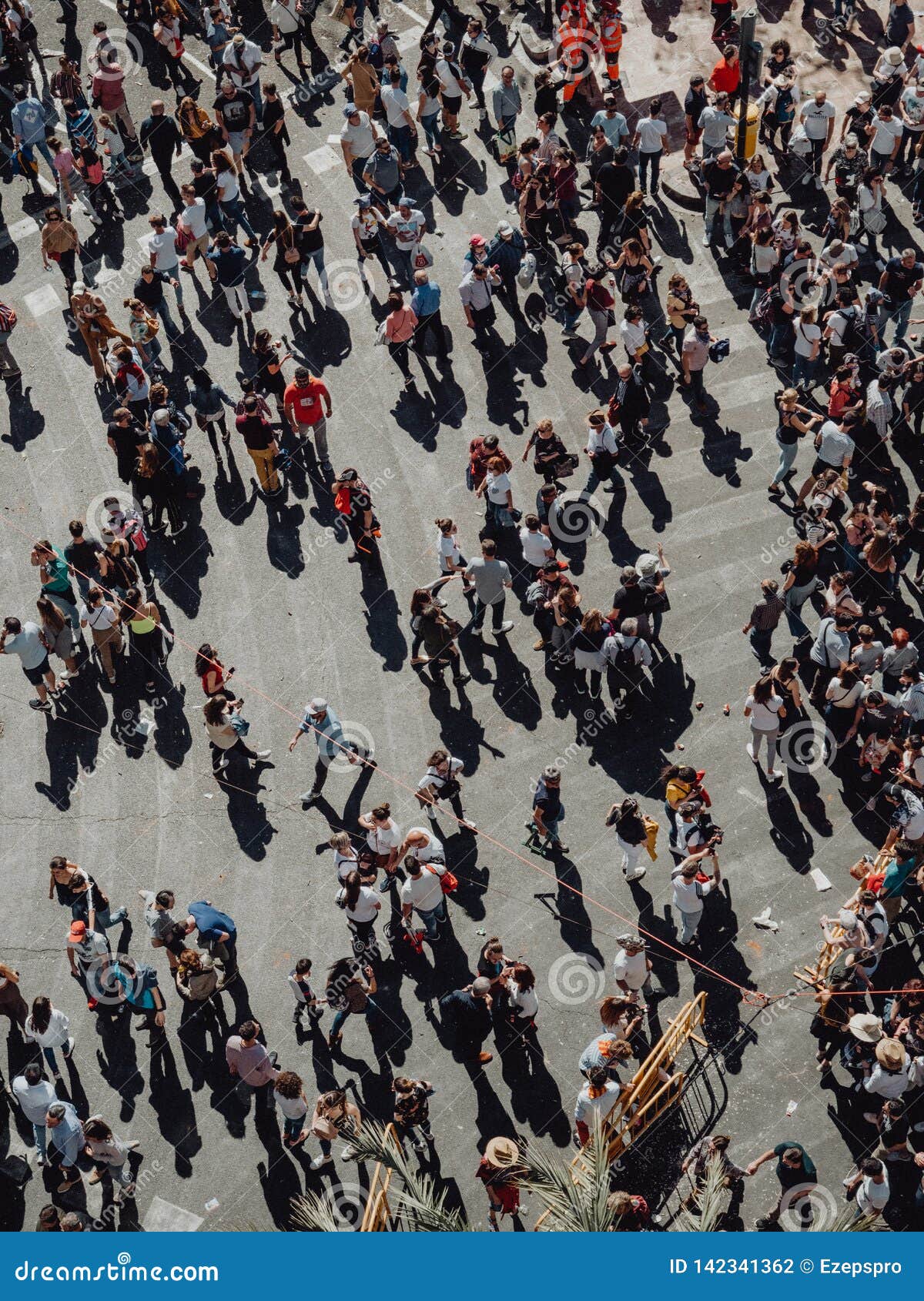 Valencia - Spain, March 17, 2019: Crowd of People through the Streets ...