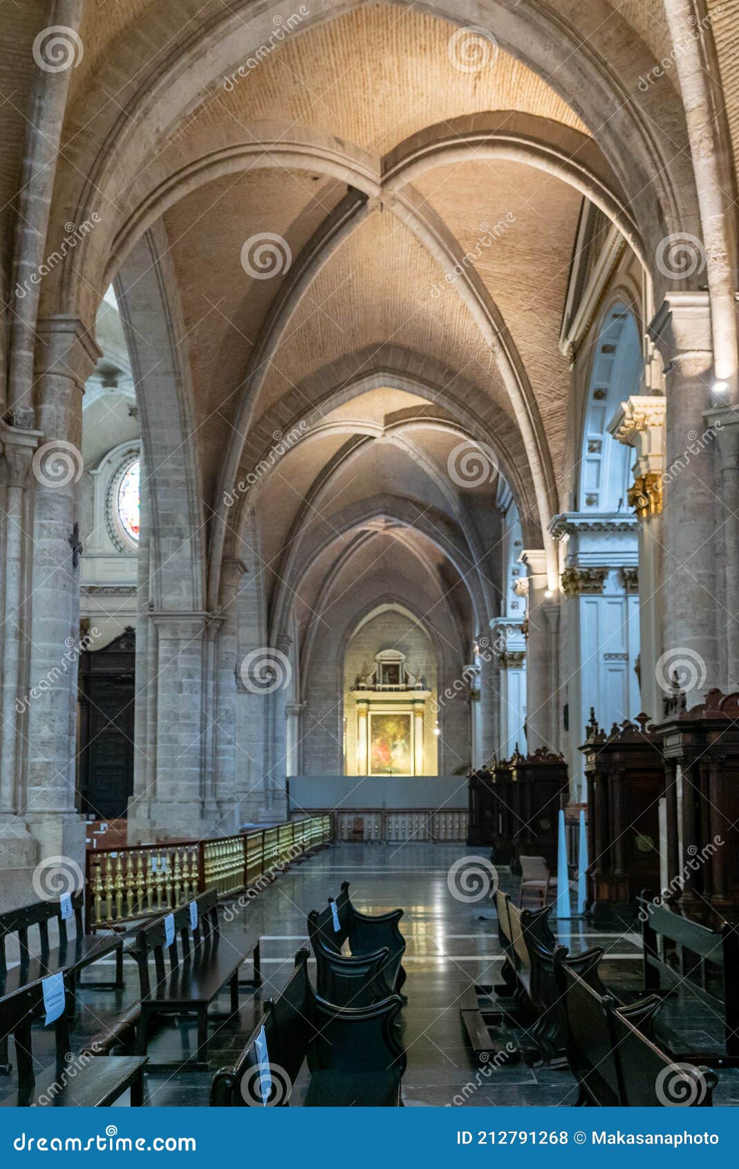 Interior View of the Cathedral of Valencia Editorial Stock Photo ...