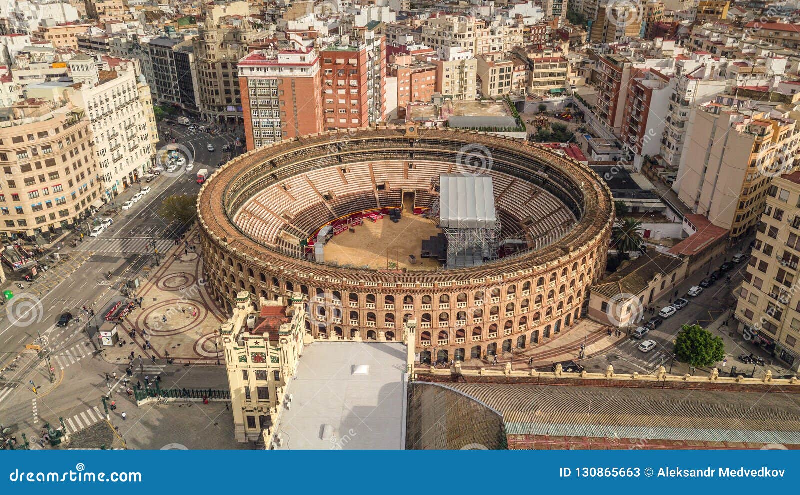 Bullring of Valencia, Aerial View Editorial Stock Photo - Image of ...