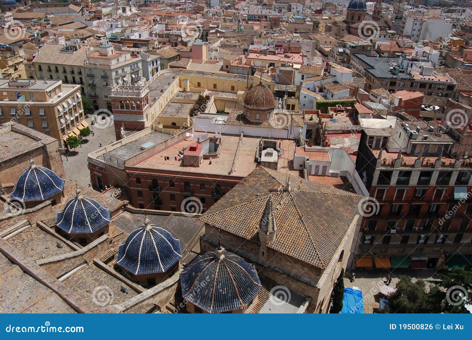 Valencia, Spain: View Over City Rooftops Stock Photo - Image of view ...