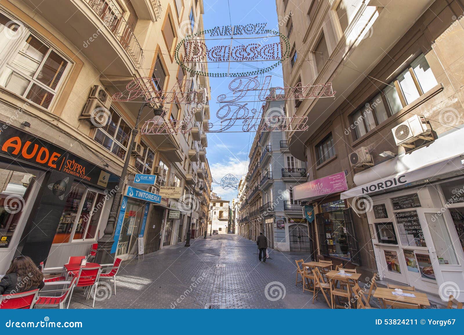 Valencia Streets editorial photo. Image of outside, center - 53824211