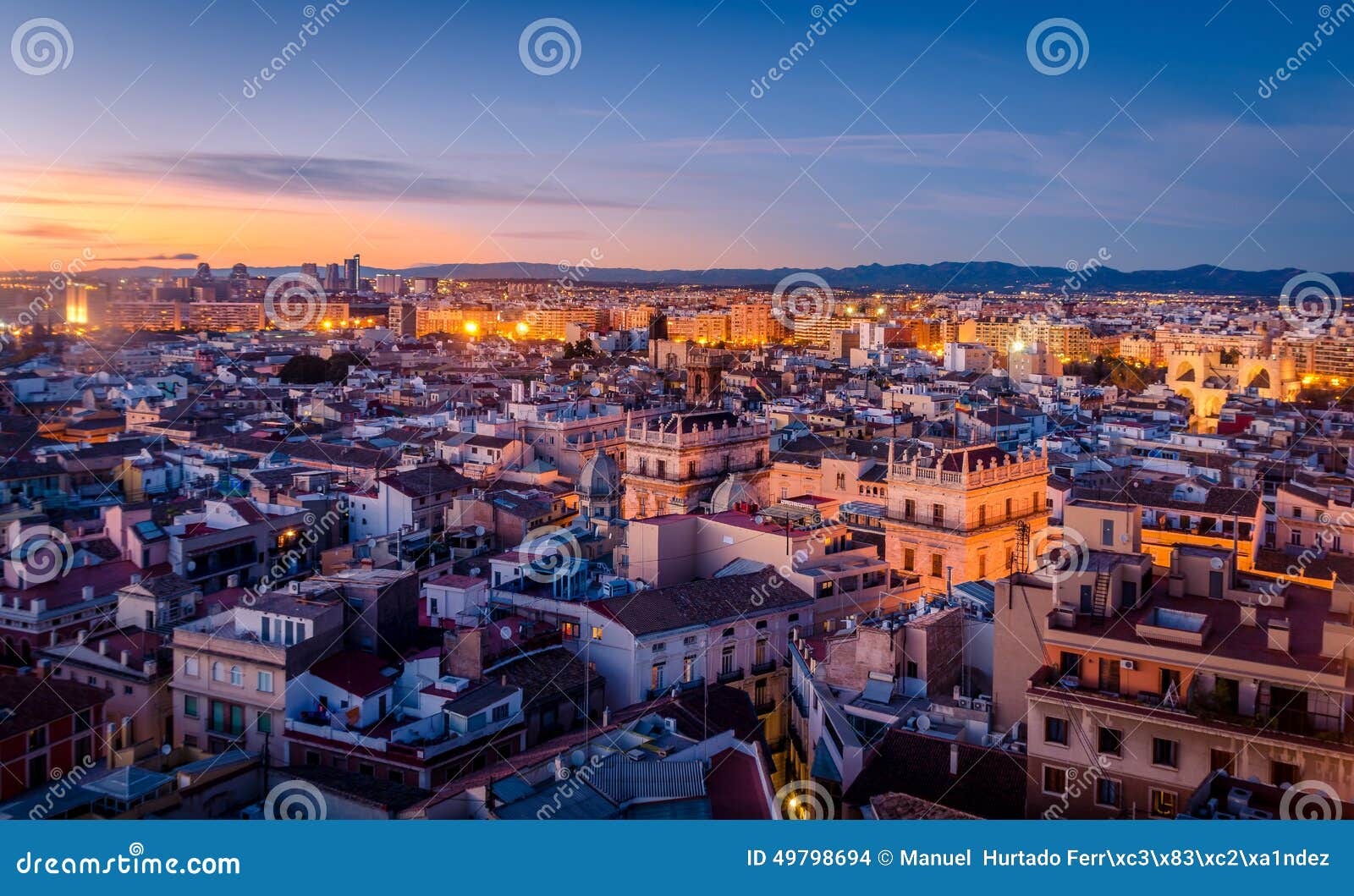 Valencia stock photo. Image of countries, cityscape, dusk - 49798694