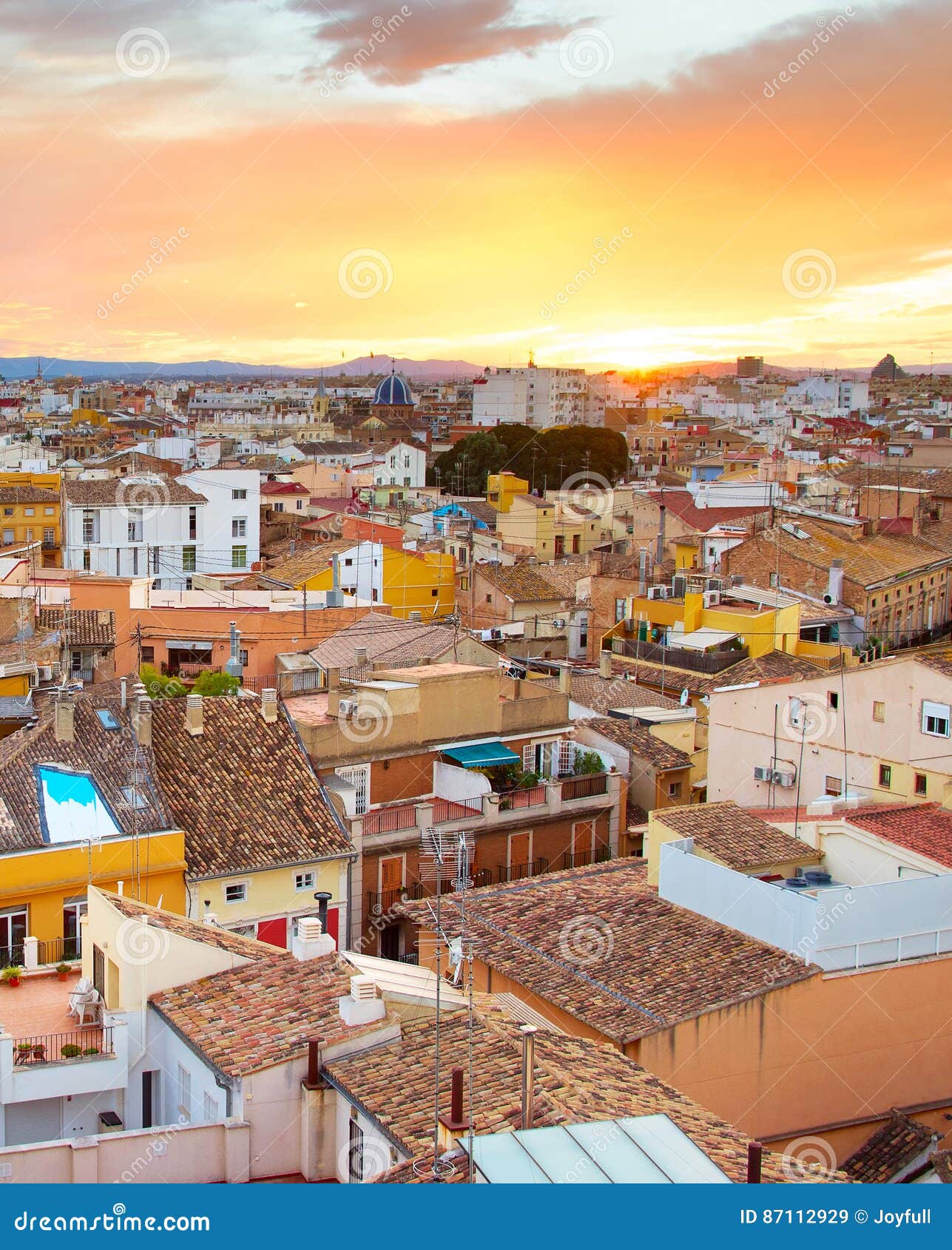 Valencia top view, Spain stock image. Image of historical - 87112929