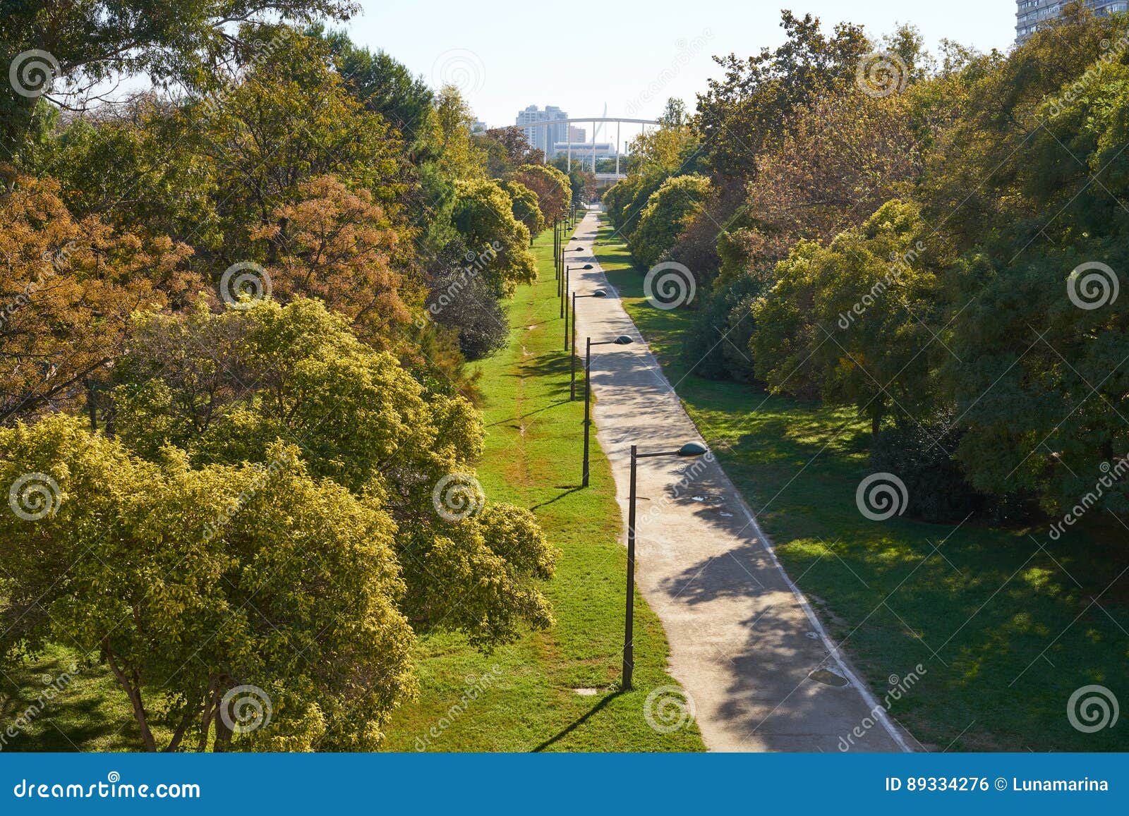 Valencia Turia Park Gardens View Stock Photo - Image of blue, nature ...