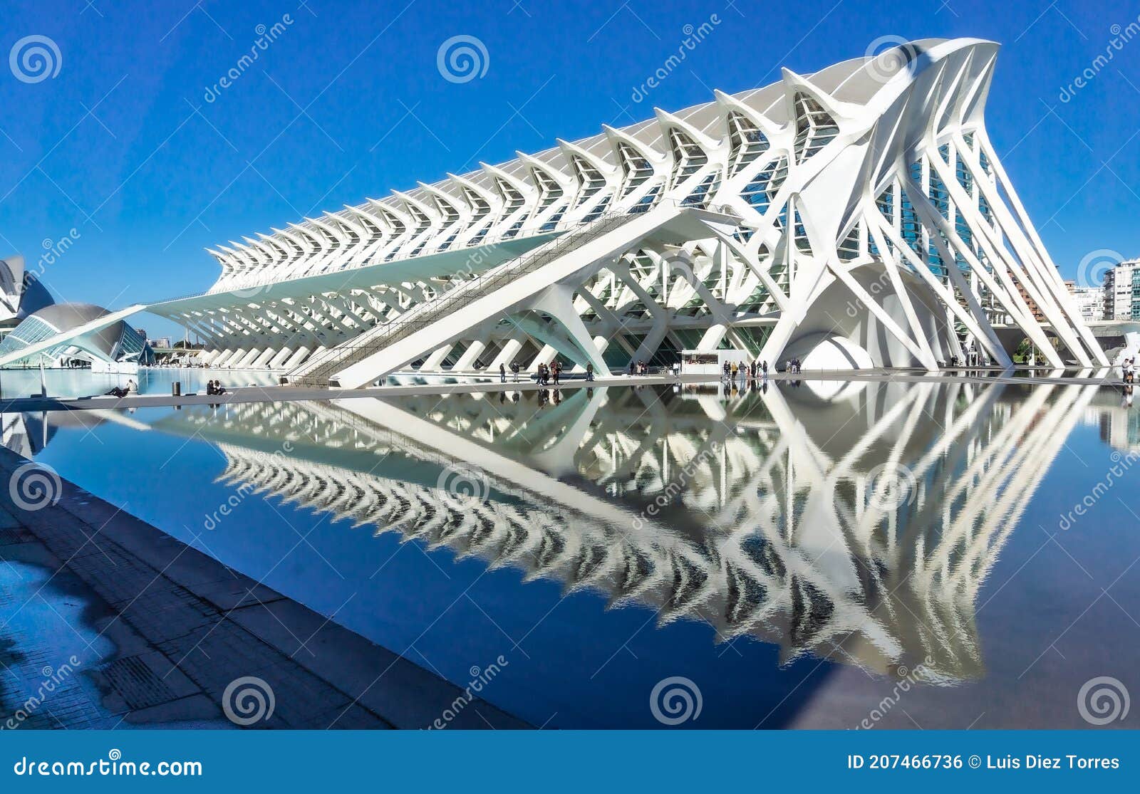 Valencia Urban Panorama With Bridge And Details Of Futuristic Buildings ...