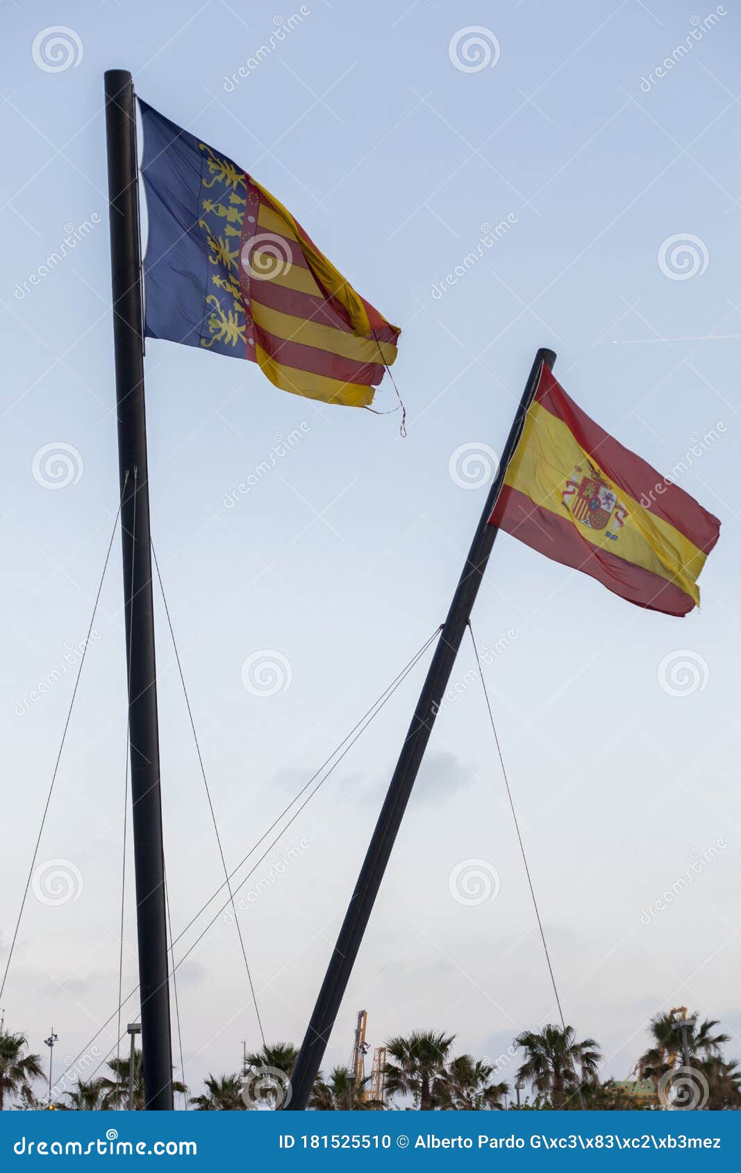 Valencian Community Flag Waving in the Air Stock Photo - Image of blue ... Valencian Community Flag Waving in the Air Stock Photo - Image of blue ...