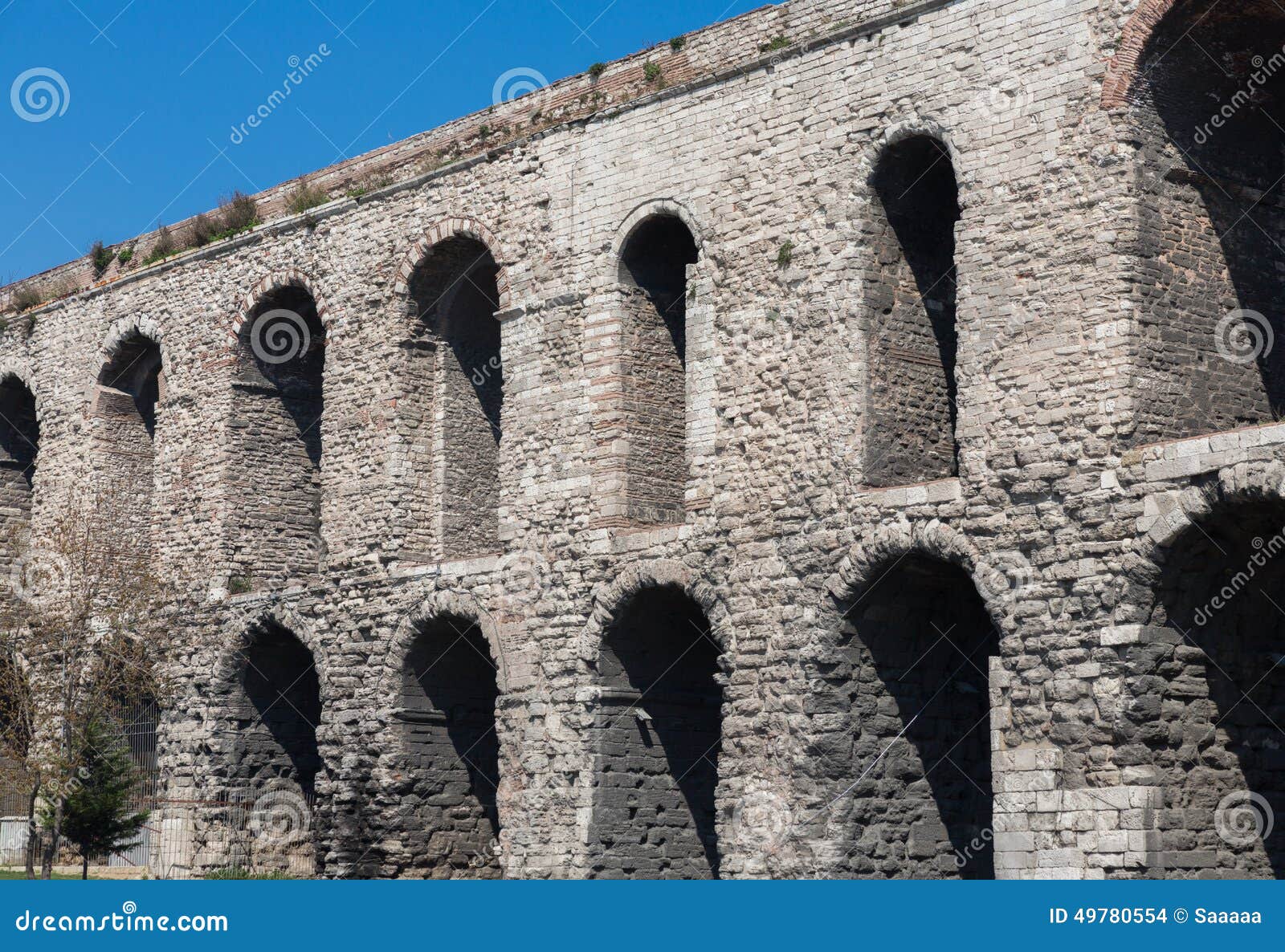 Valens Aqueduct in Istanbul, Side View Stock Photo - Image of roman ...