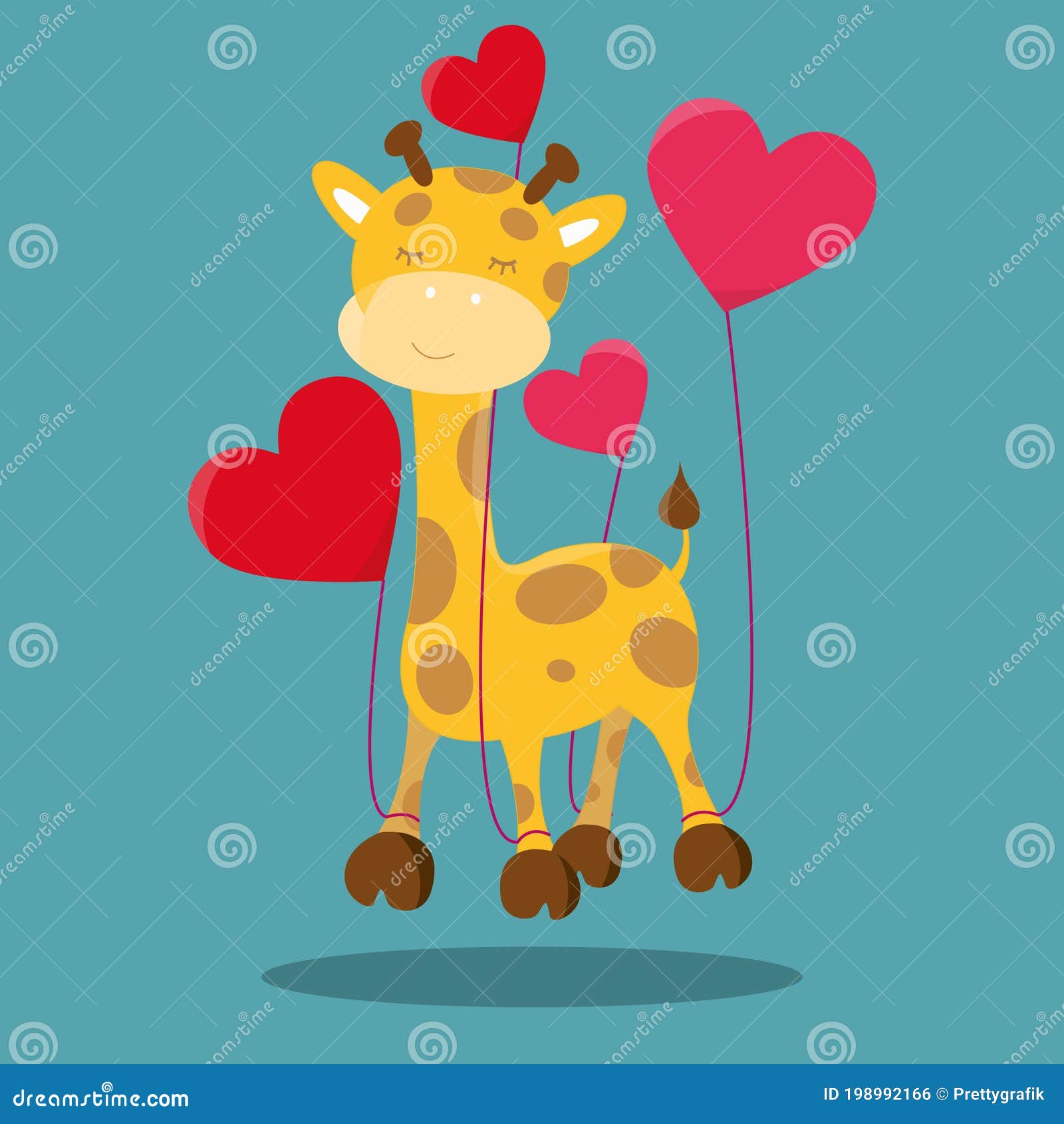 Valentine Animals Giraffe Heart 08 Stock Vector - Illustration of ...