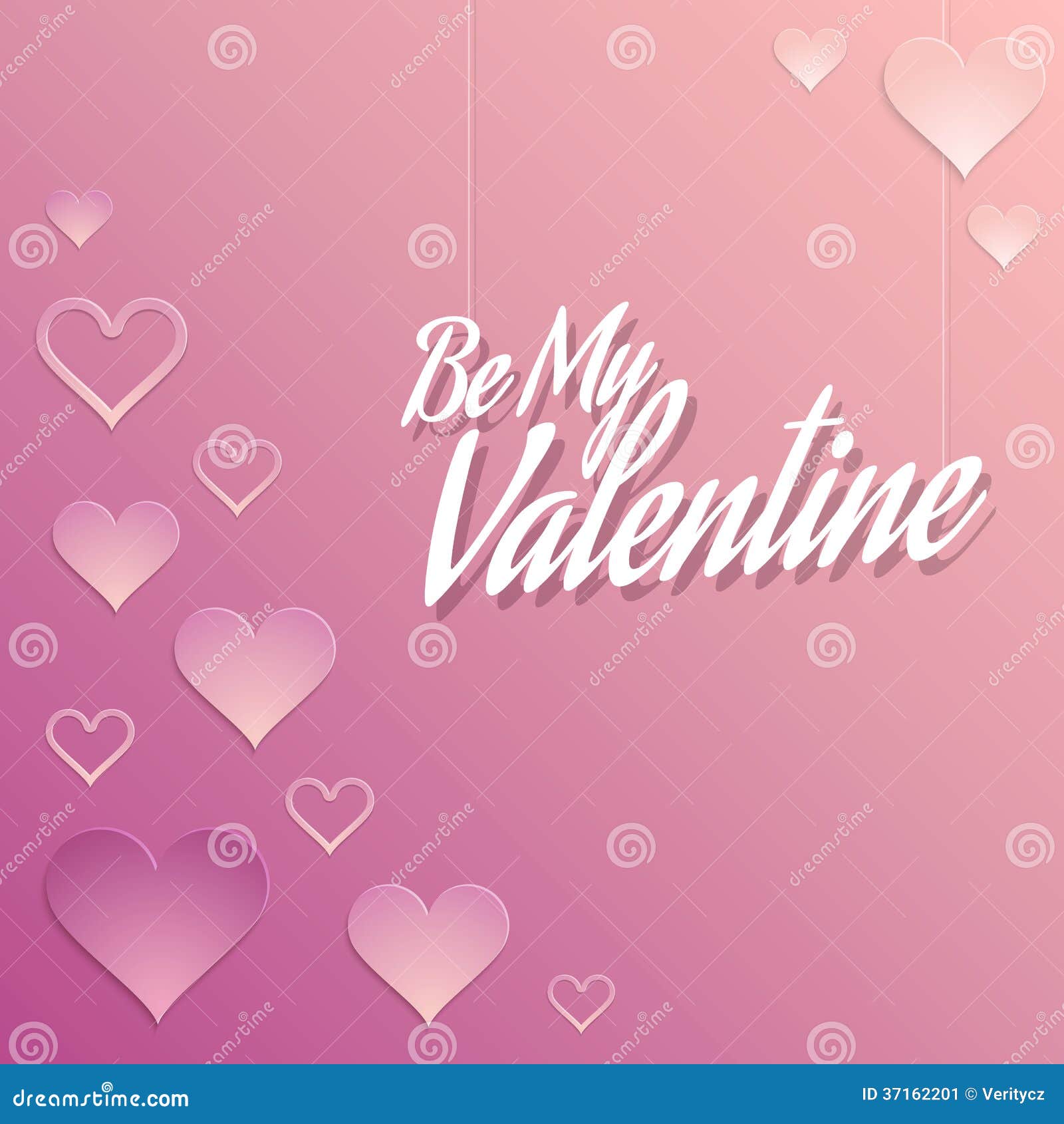 Valentine Background Con Las Decoraciones De Los Corazones Ilustración