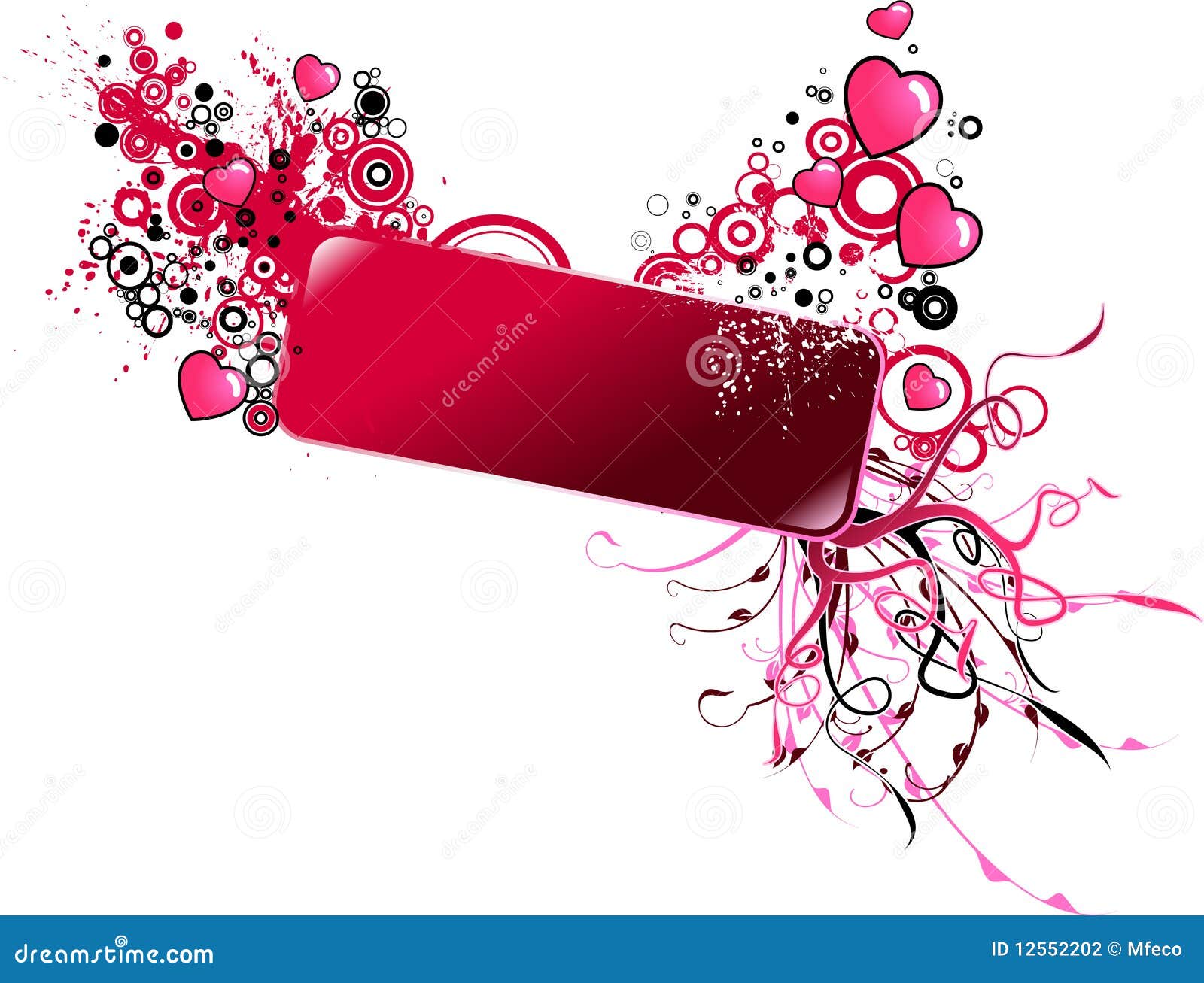 Valentine banner stock vector. Illustration of glass - 12552202
