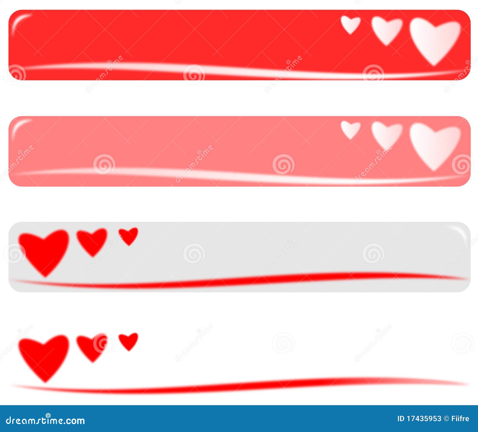 Valentine`s Day Banner Design. Romantic Love 3d Hears Decoration On ...