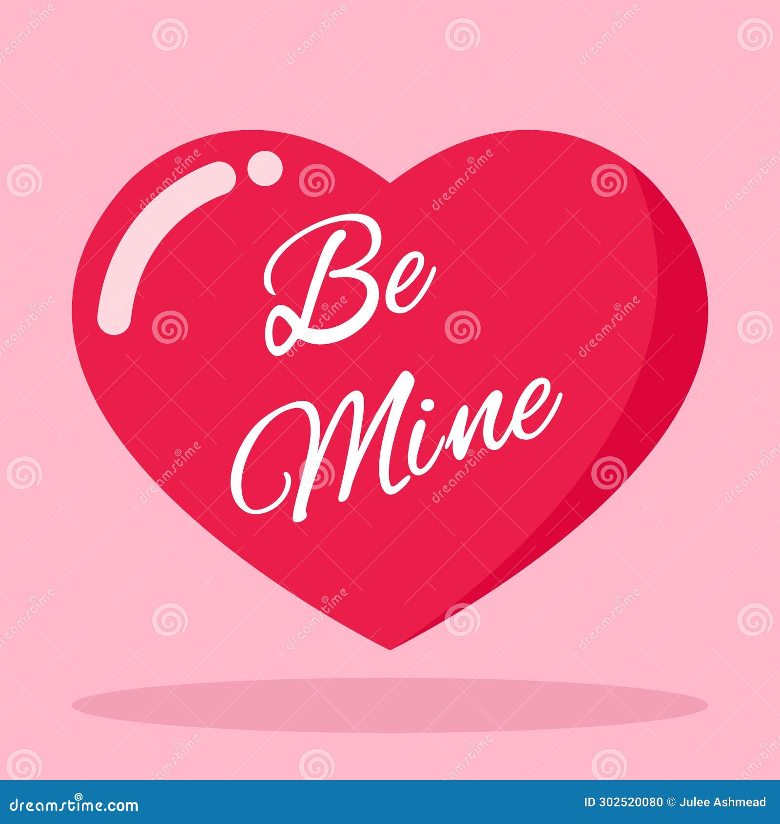 Be Mine Valentine Heart Vector Illustration Graphic Card Greeting Stock ...