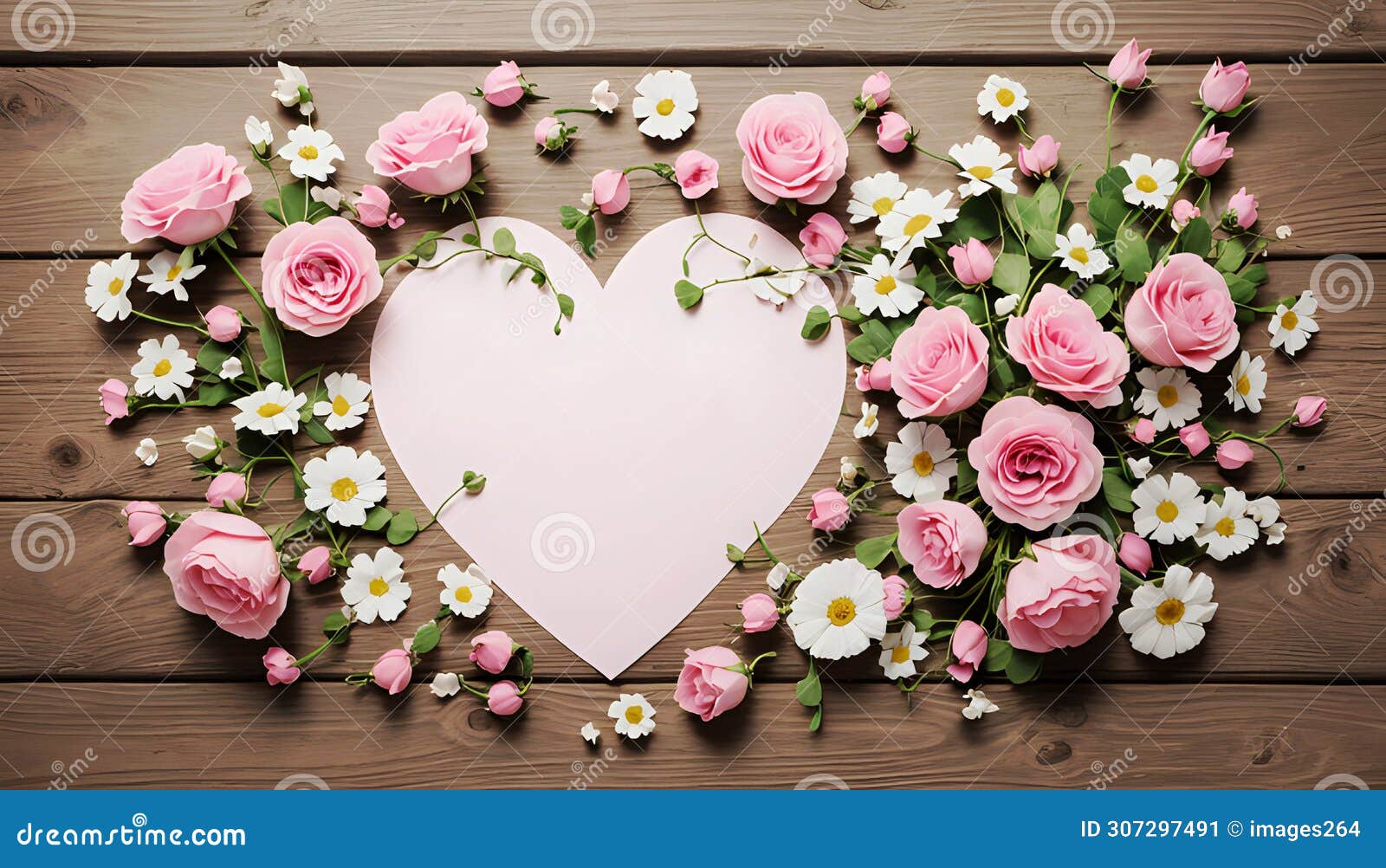 Valentine Blank Note with Flowers Stock Image - Image of abstract ...