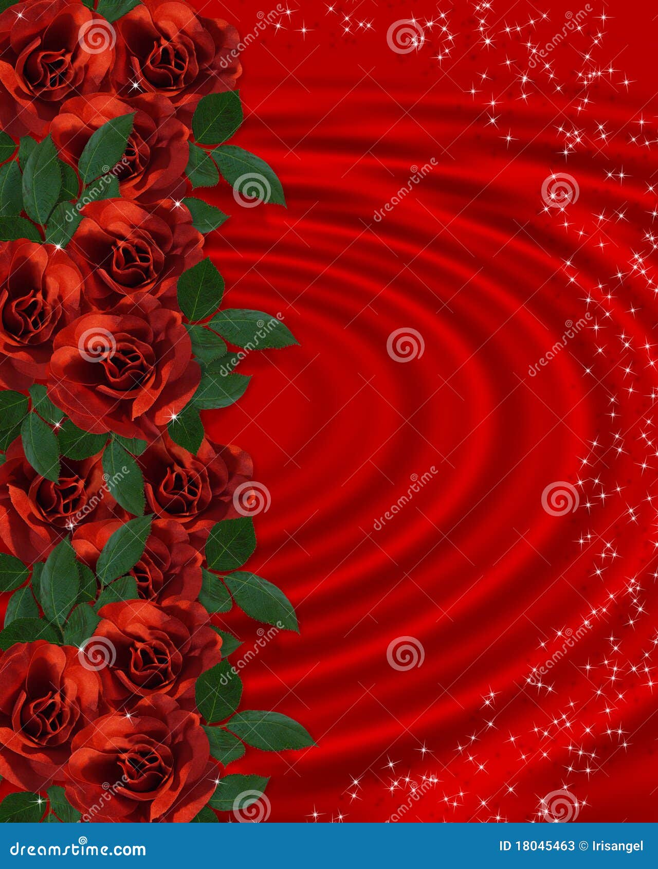 Valentine Border Romantic Red Roses Stock Illustration - Illustration ...