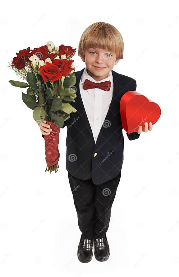 Valentine boy stock photo. Image of heart, love, roses - 1678610