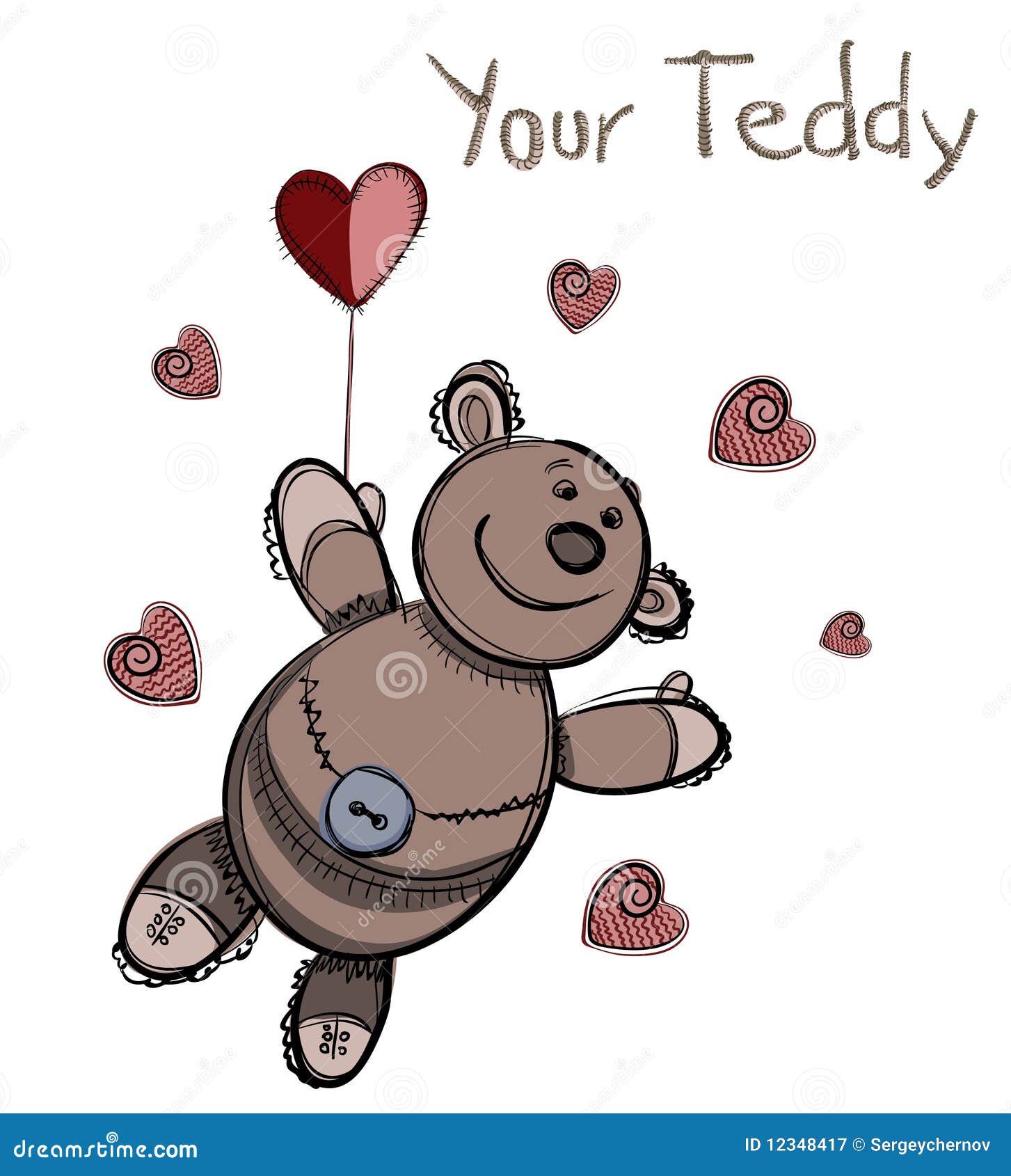 Valentine Card Design. Teddy Stock Illustration - Illustration of ...