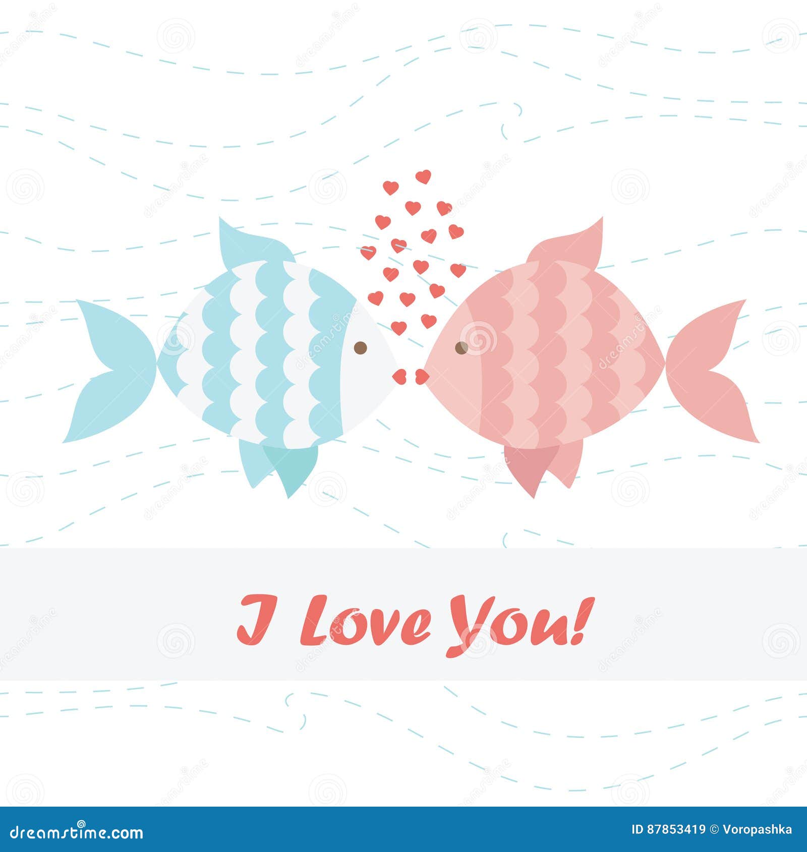 Valentine card fish stock vector. Illustration of gift - 87853419