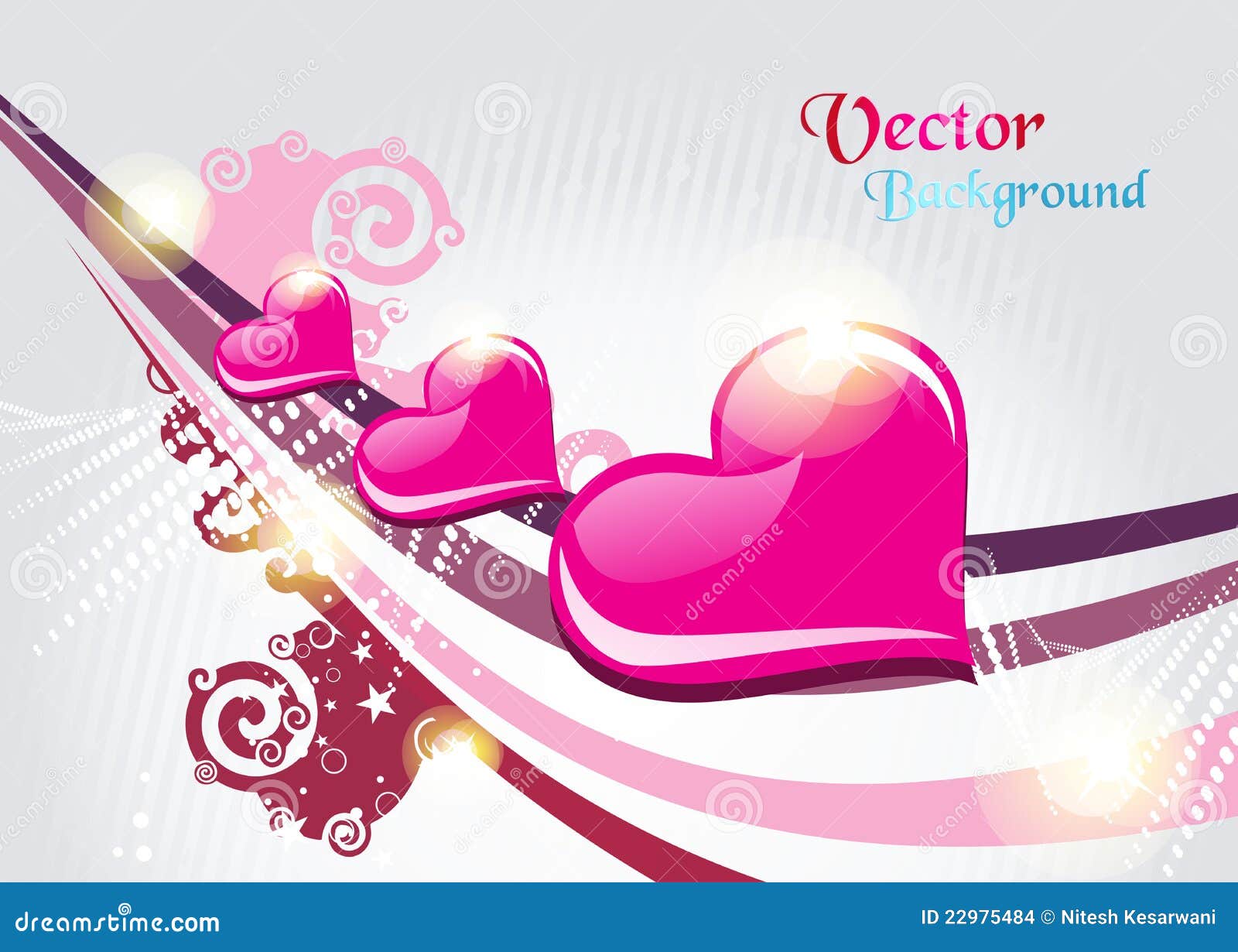 Valentine Card Illustration on Abstract Background Stock Illustration ...