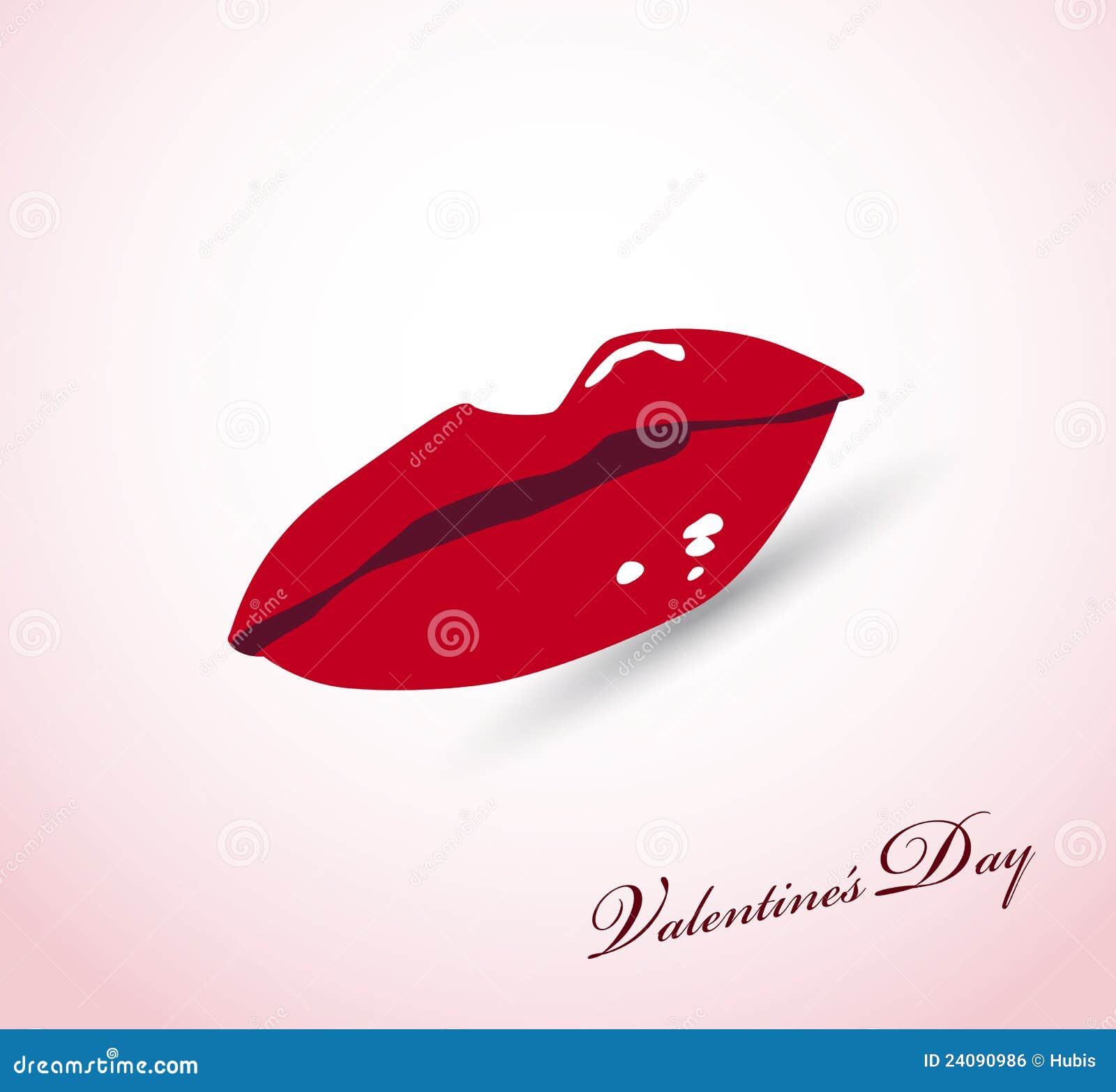 Valentine card with lips stock vector. Illustration of seamless - 24090986