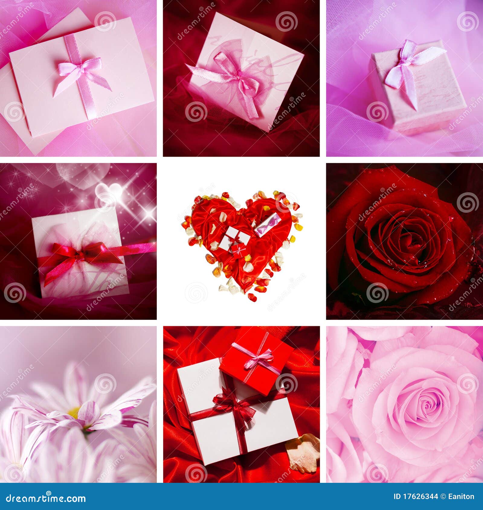 Valentine cards. Collage stock photo. Image of ribbon - 17626344