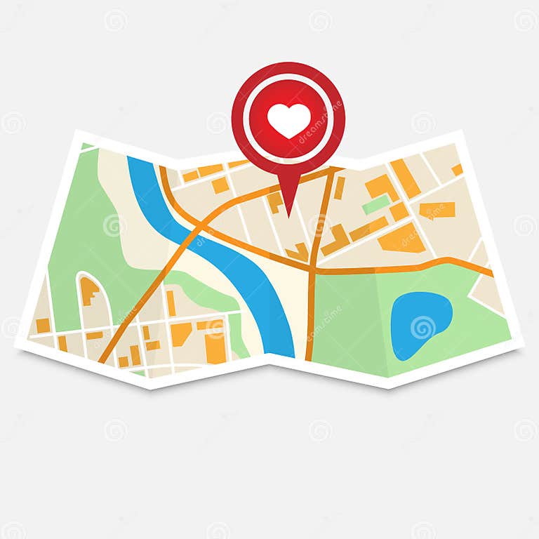 Valentine City Map stock vector. Illustration of design - 36686399