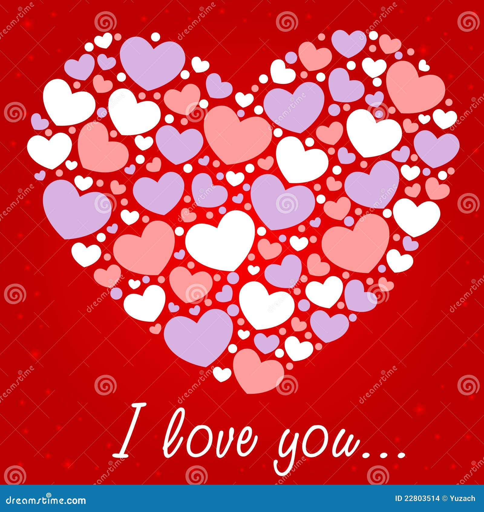 Valentine Congratulation Card with Hearts Stock Vector - Illustration ...