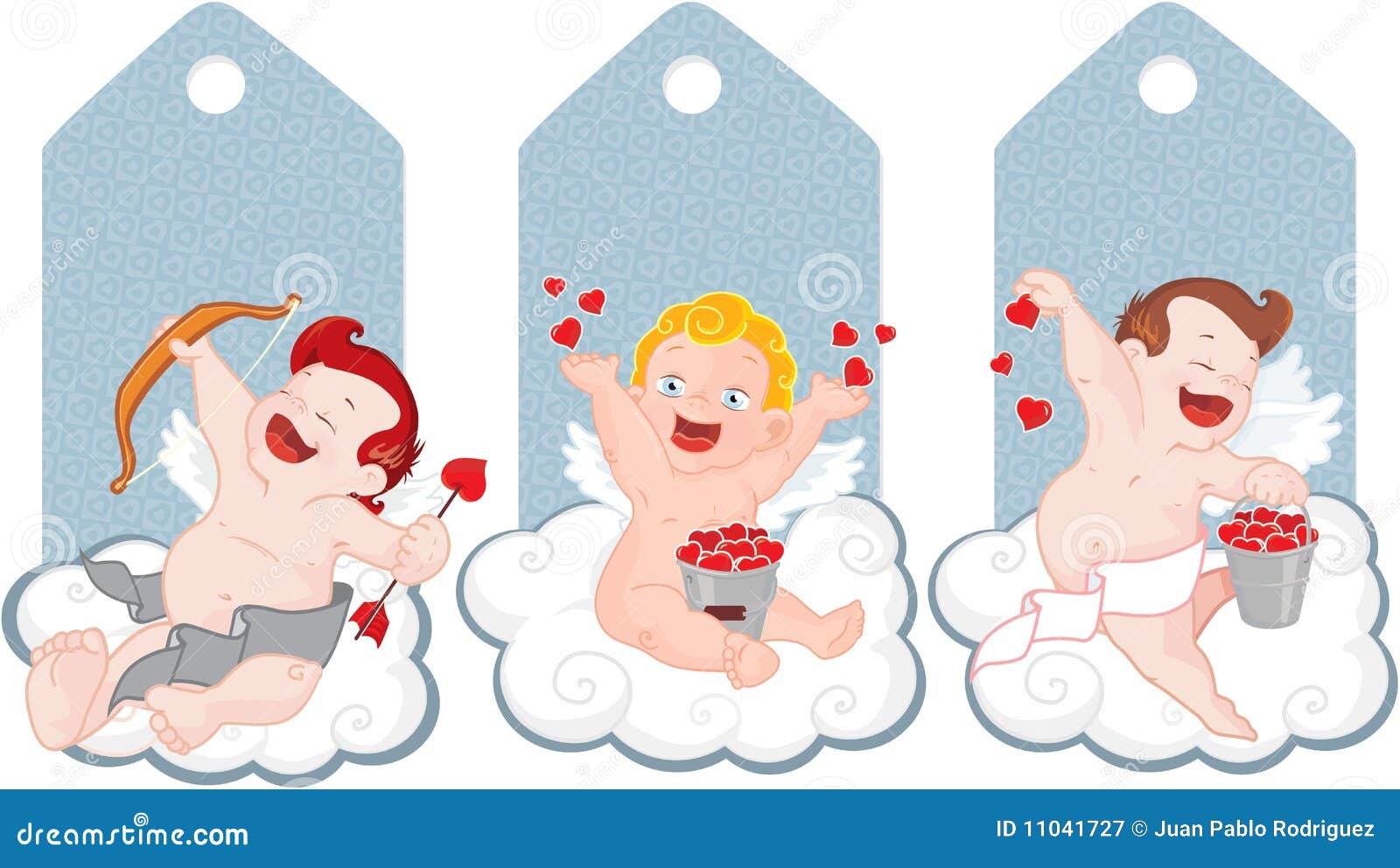 Valentine cupid tags stock vector. Illustration of swirl - 11041727