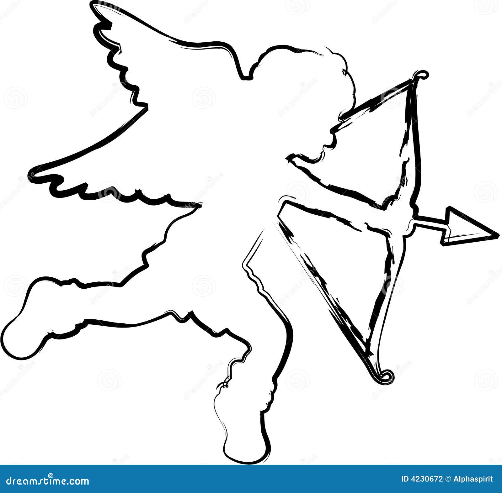 Valentine Cupido Brush Style Stock Vector - Illustration of background ...