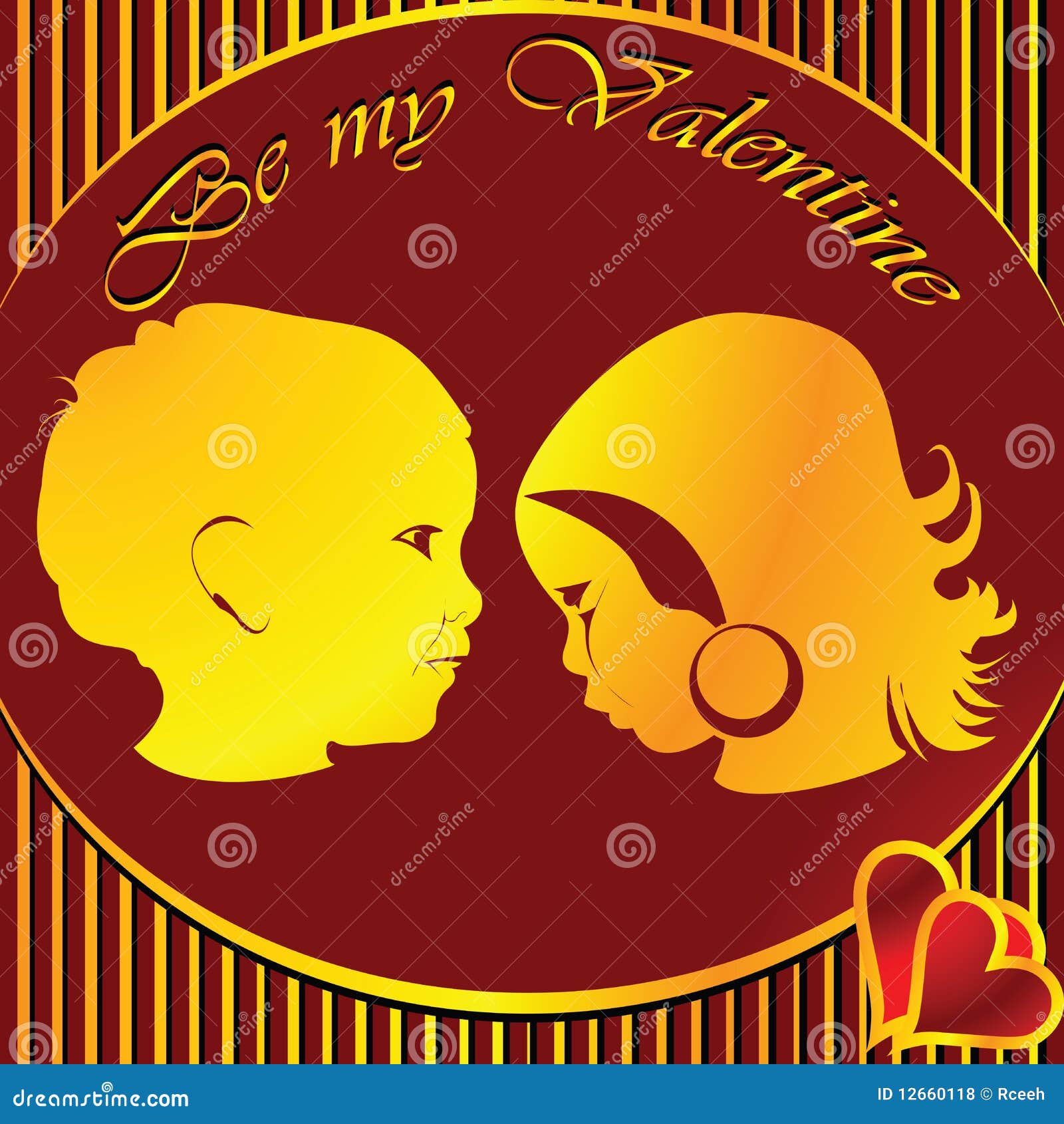 Valentine Day stock vector. Illustration of girl, painting - 12660118