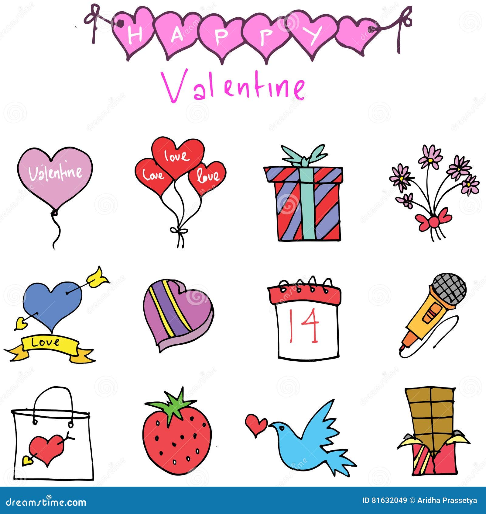 Valentine Day Element Various Collection Stock Vector - Illustration of ...