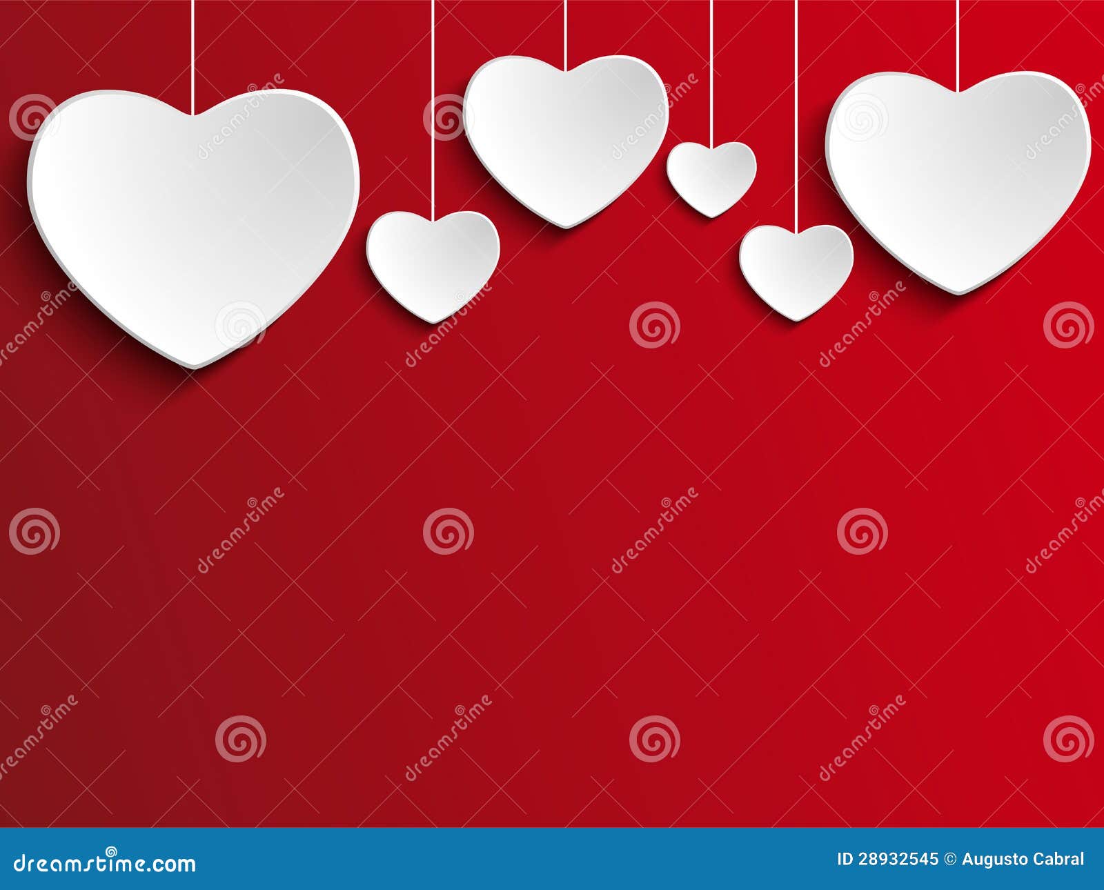 Valentine Day Heart on Red Background Stock Vector - Illustration of ...