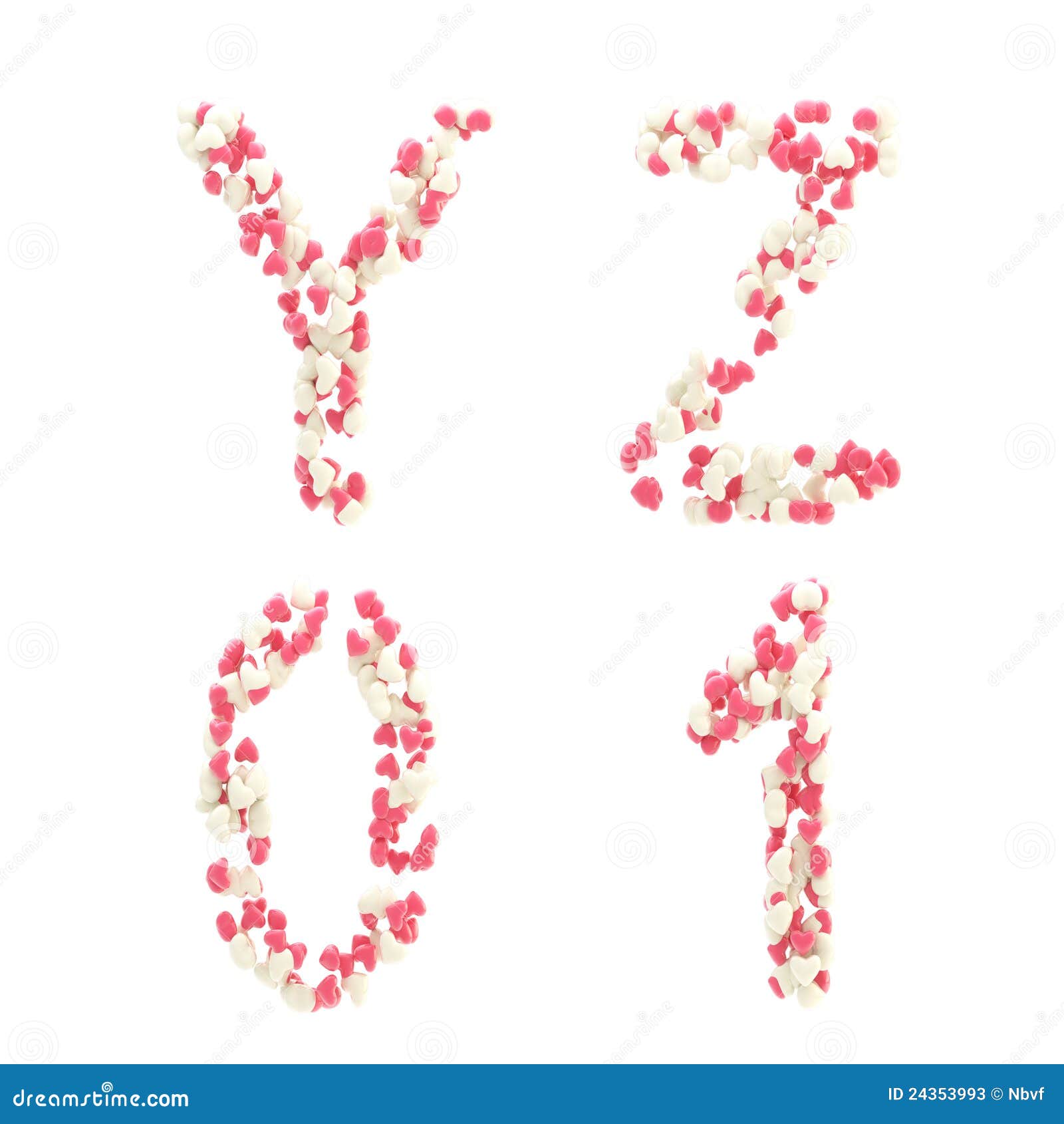 Valentine Day Love Alphabet Made of Hearts Stock Illustration ...