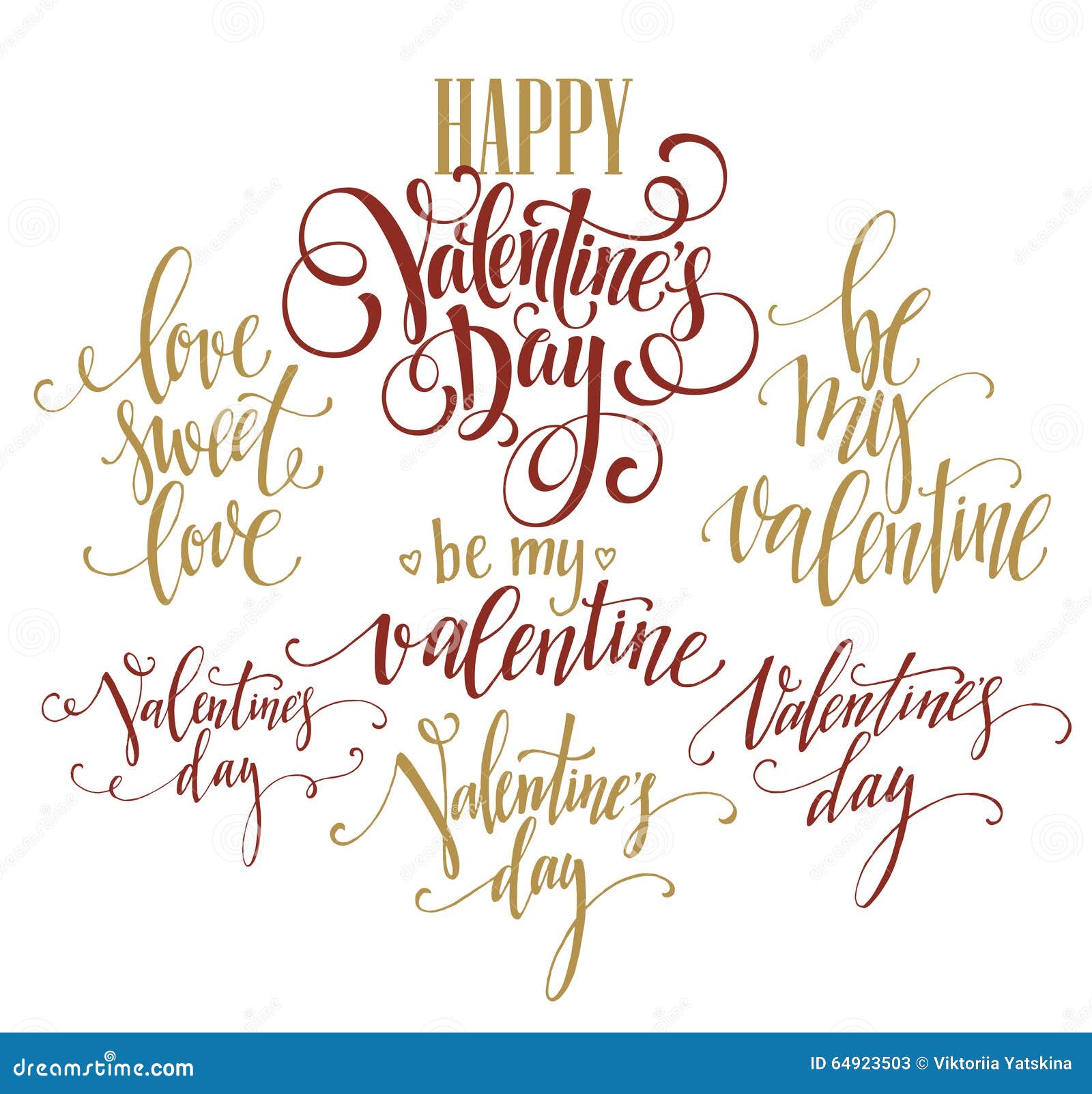 Valentine Day and Love Lettering Collection Stock Vector - Illustration ...
