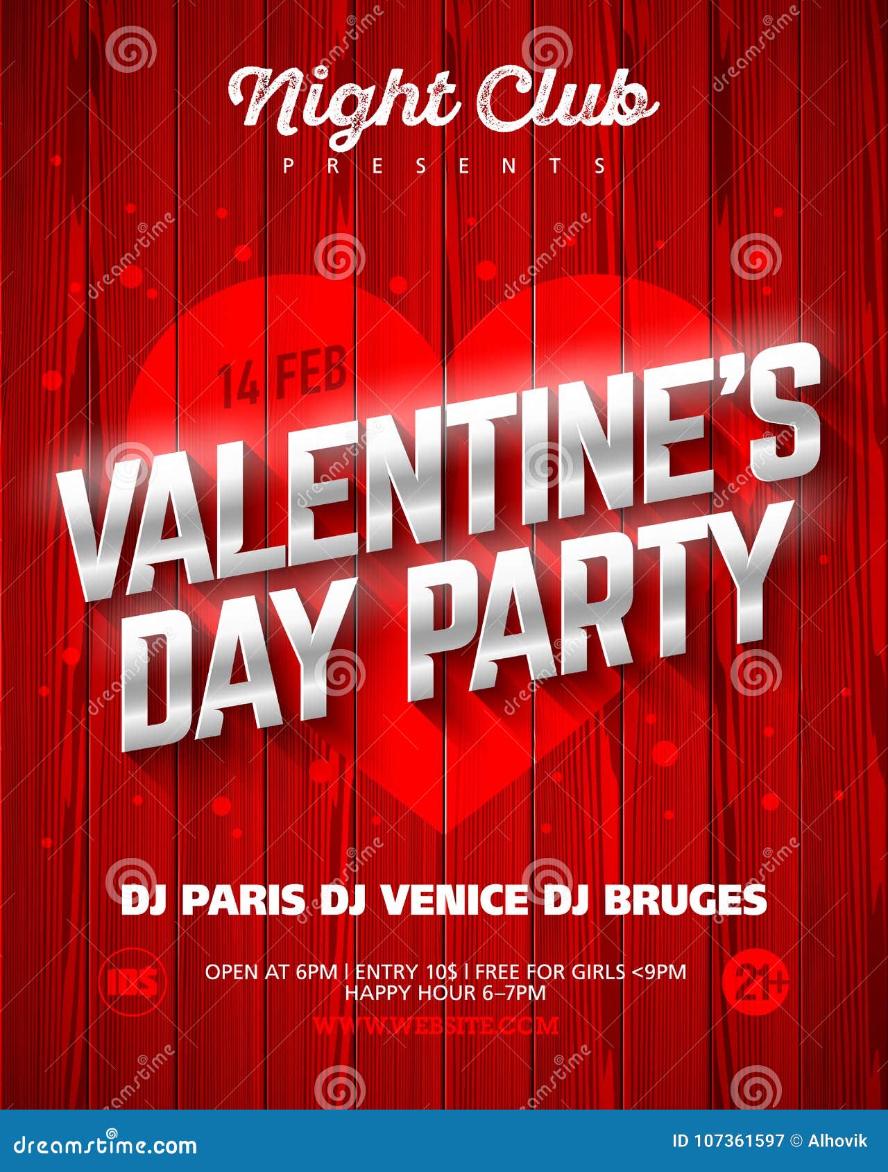 Valentine Day Party poste stock vector. Illustration of february ...