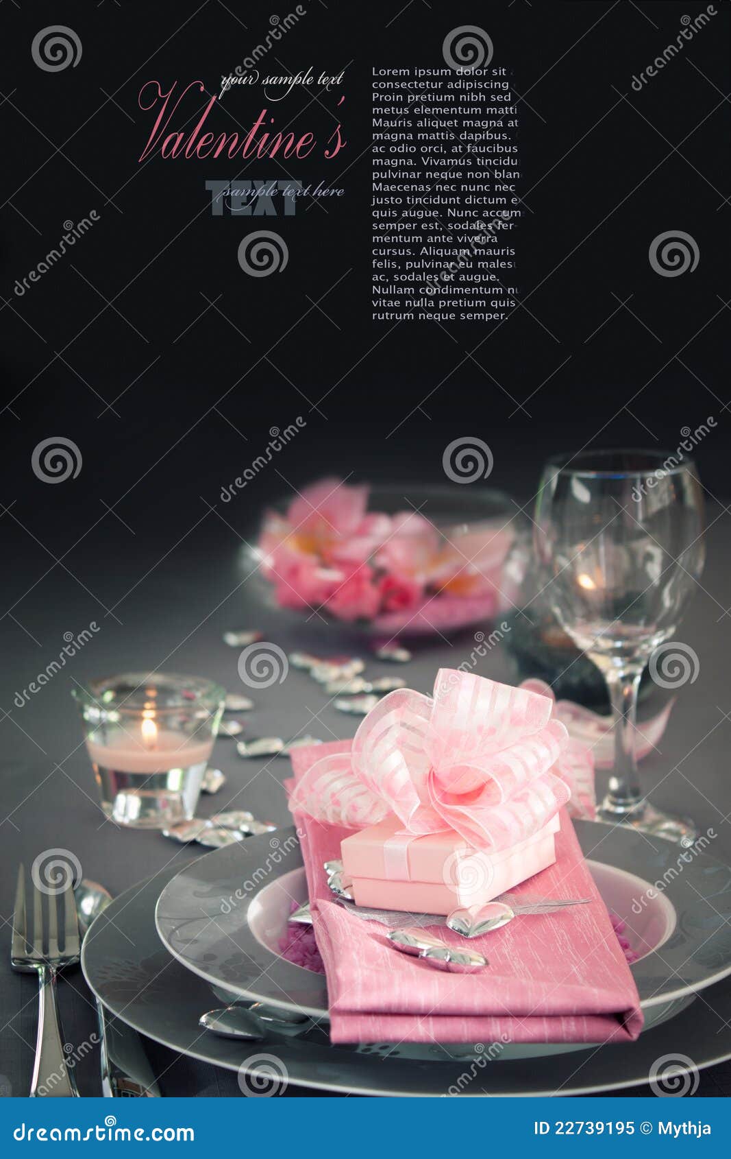Valentine Day Romantic Table Setting Stock Image - Image of dinning ...