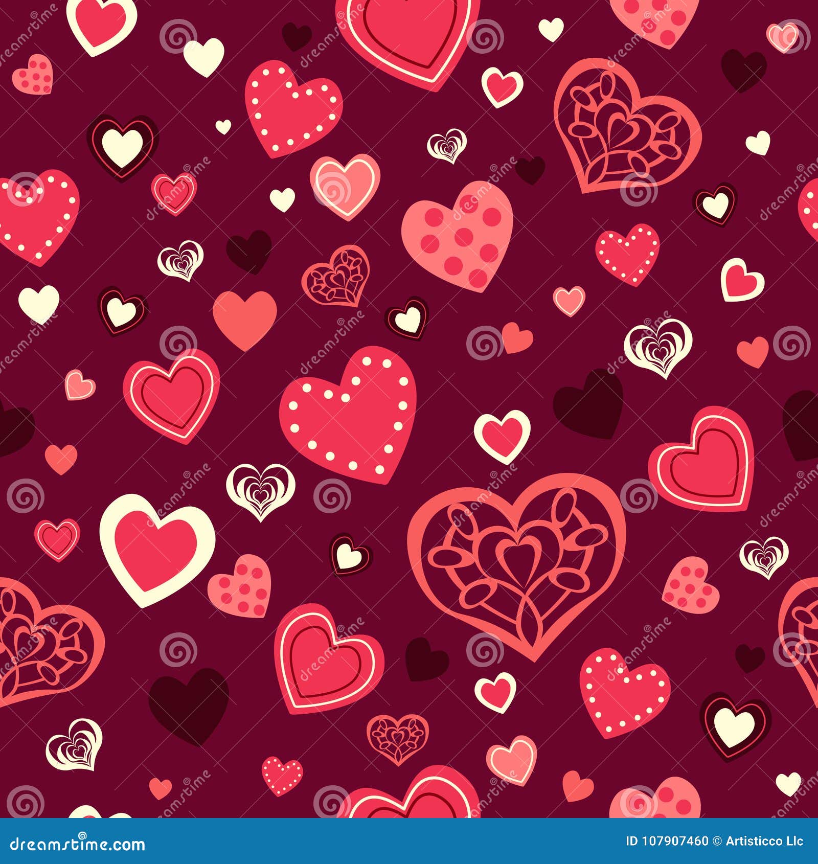 Valentine Day Wallpaper Seamless Pattern Background Stock Vector ...