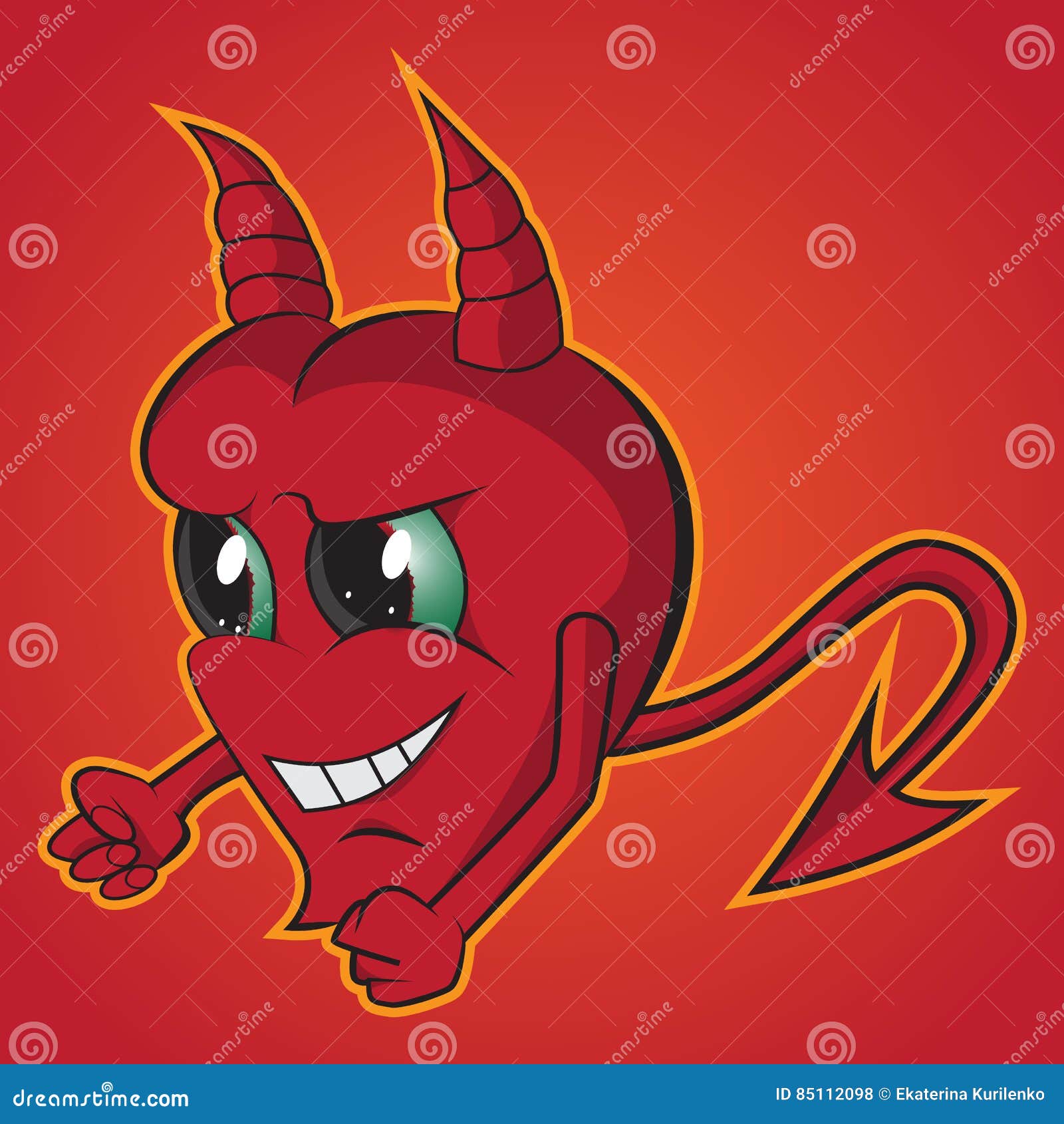 Valentine Devil heart stock vector. Illustration of horn - 85112098