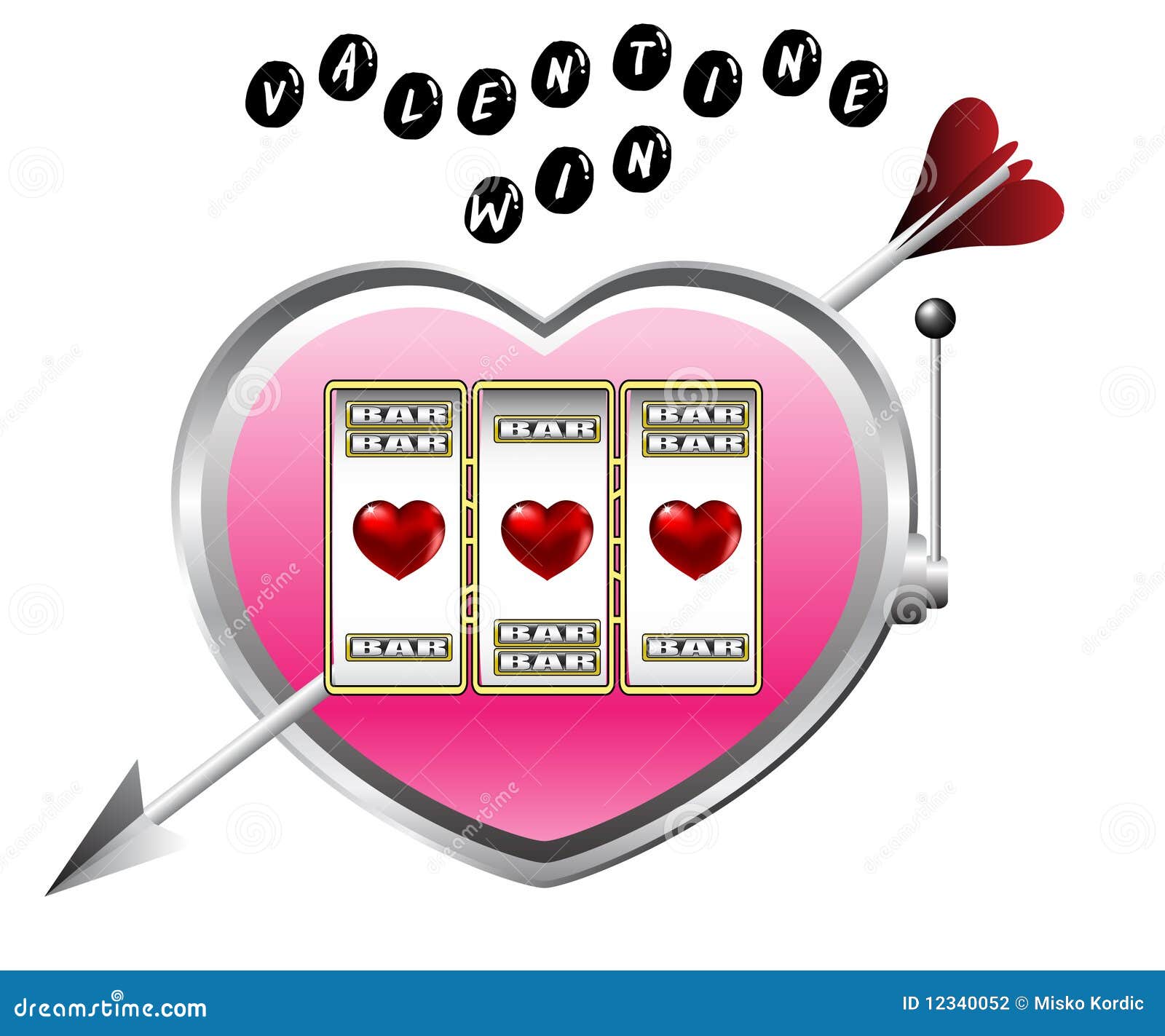 Valentine Drawing of Slot Machine Stock Vector - Illustration of play ...