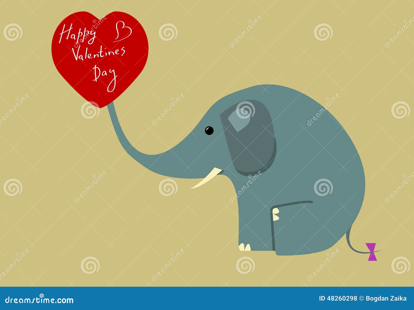 Valentine Elephant stock vector. Illustration of adorable - 48260298