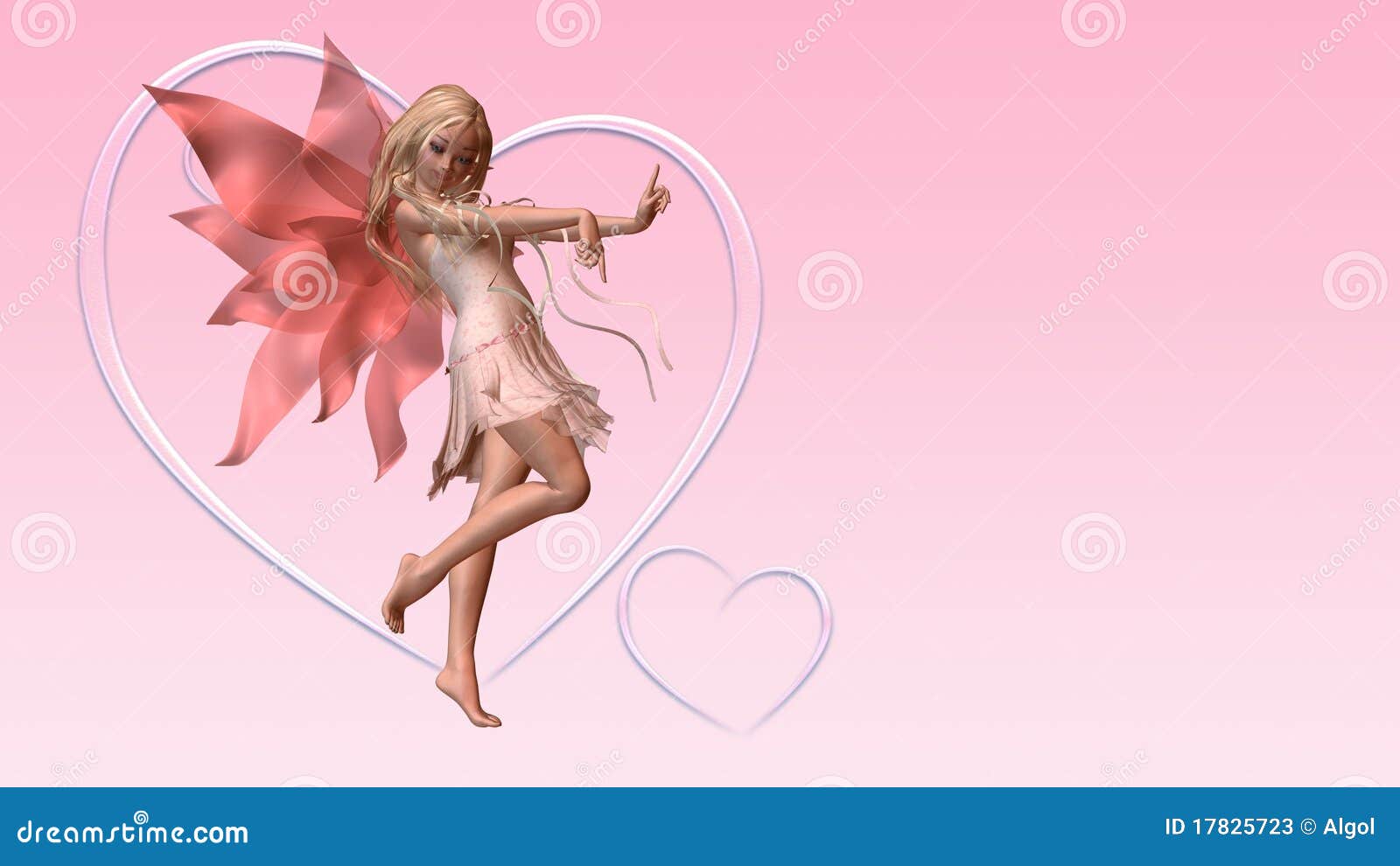 Valentine Fairy Card With Copyspace 3 Stock Illustration
