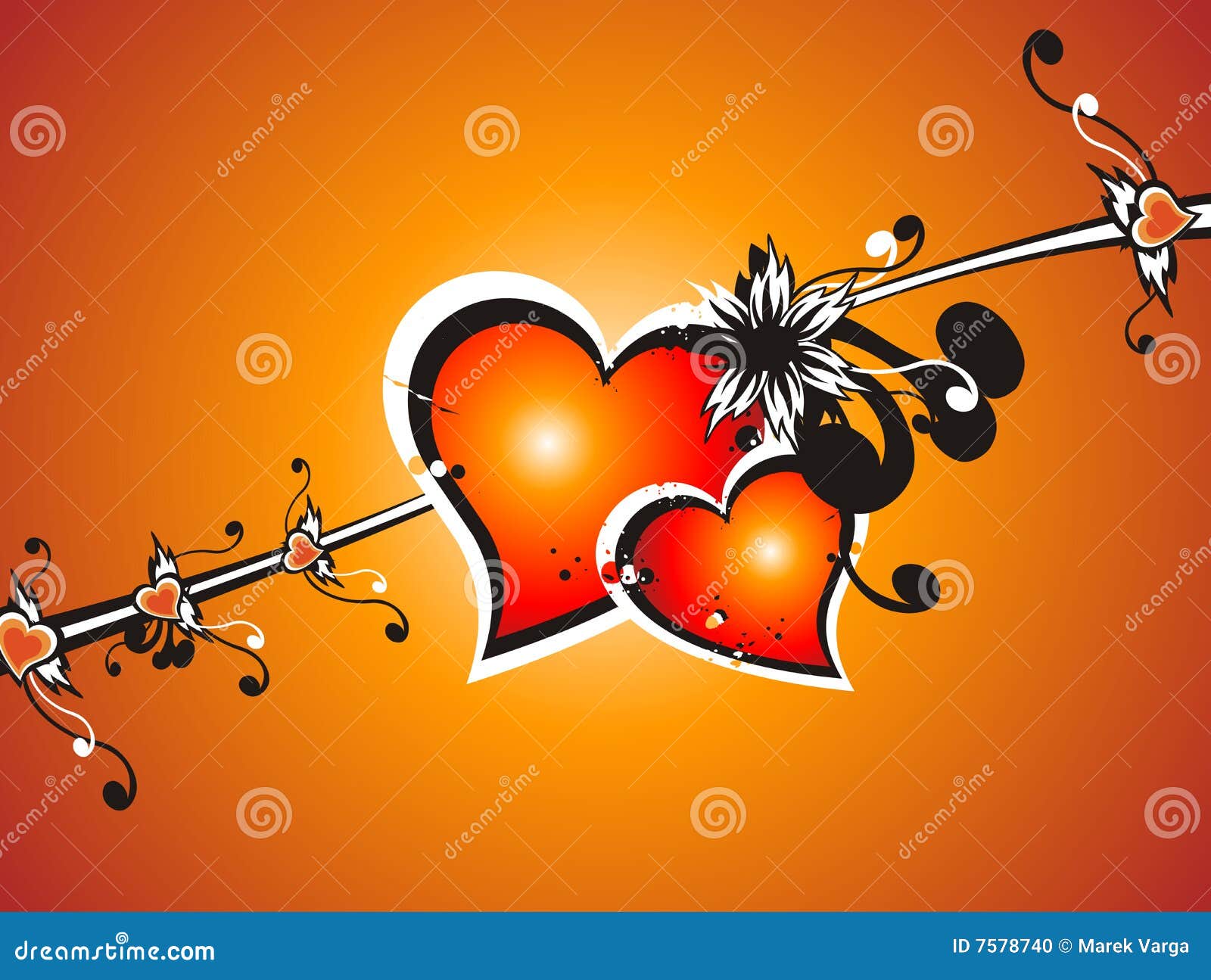 Valentine Fresh Heart Floral Stock Vector - Illustration of ornate ...