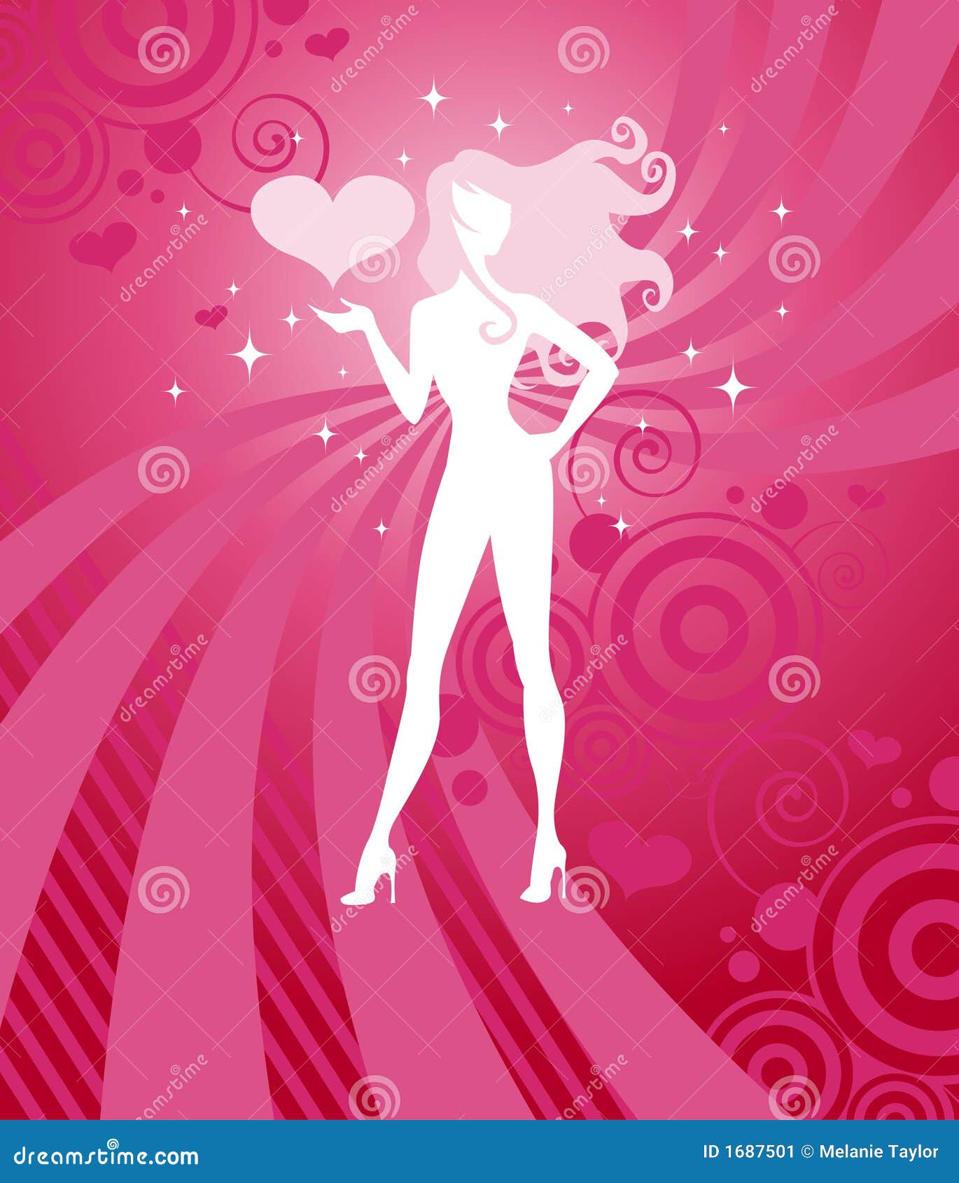 Valentine Girl stock vector. Illustration of pink, design - 1687501
