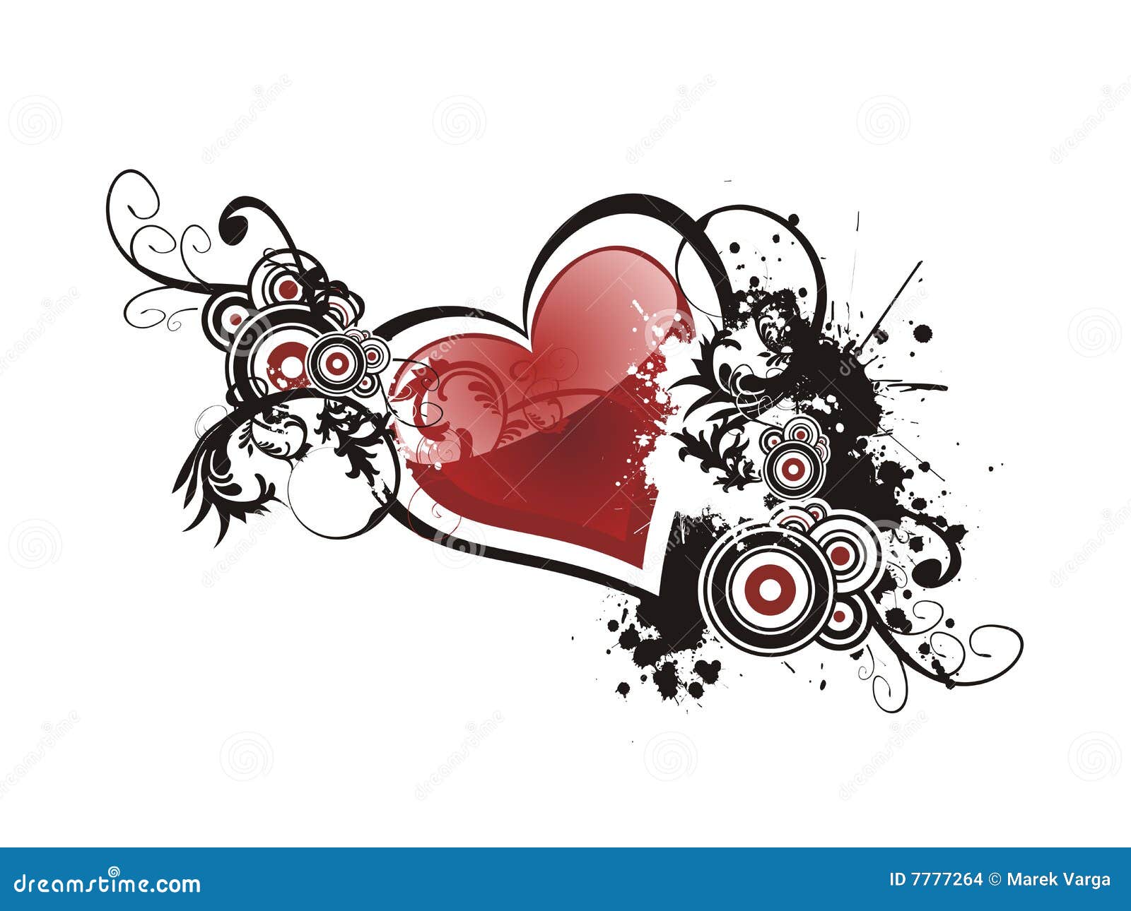 Valentine Grunge Heart Floral Stock Vector - Illustration of ...