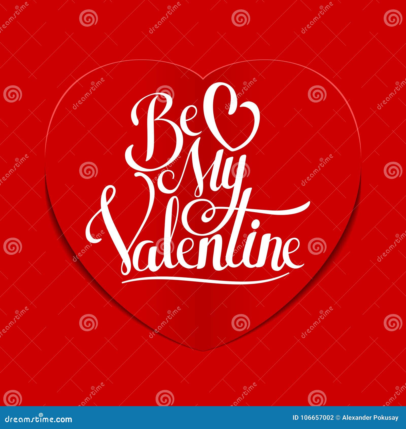 Valentine Hand Lettering Vector Illustration Stock Vector ...