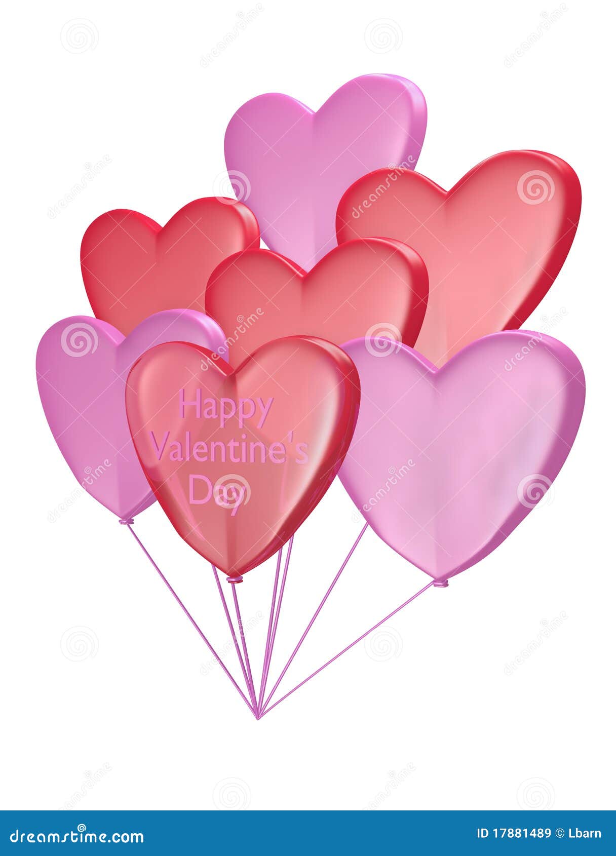 Valentine heart balloons stock illustration. Illustration of white ...