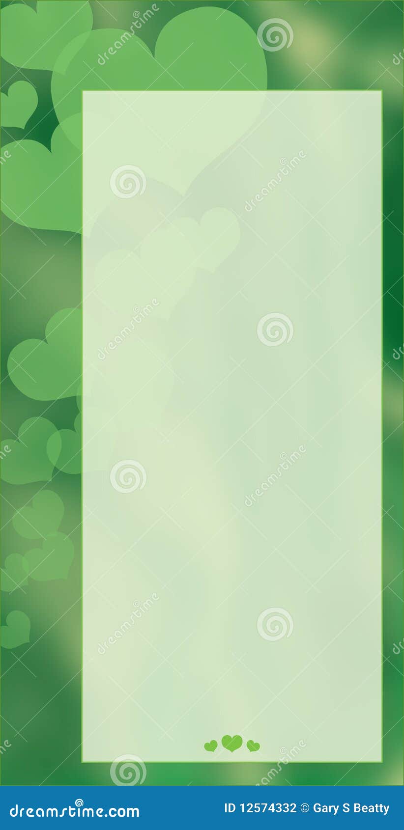 Valentine Heart Border Green Stock Illustration - Illustration of ...