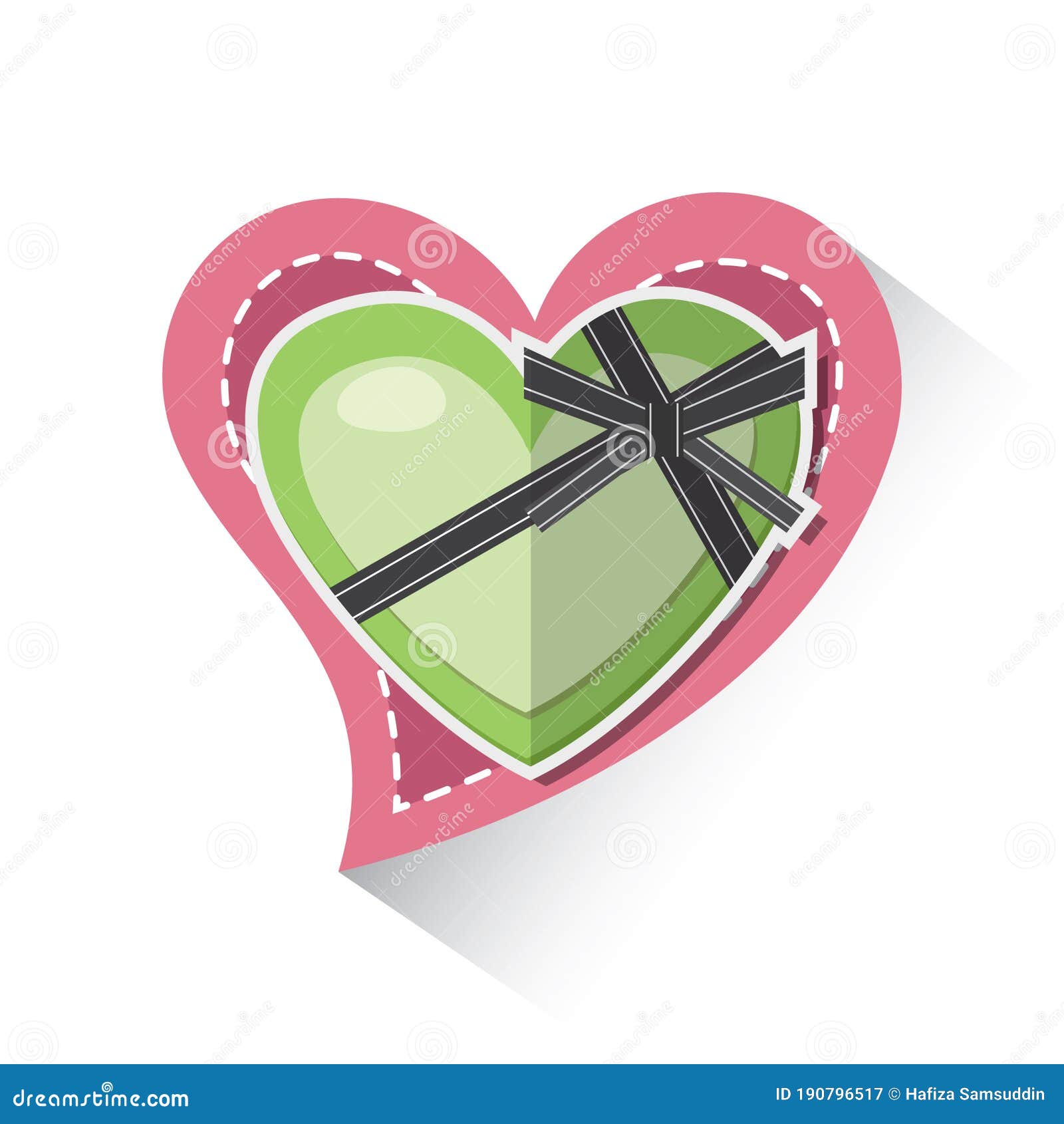 Valentine Heart Gift. Vector Illustration Decorative Design Stock ...